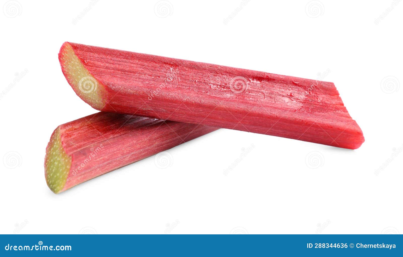 Stalks of Fresh Ripe Rhubarb Isolated on White Stock Photo - Image of ...