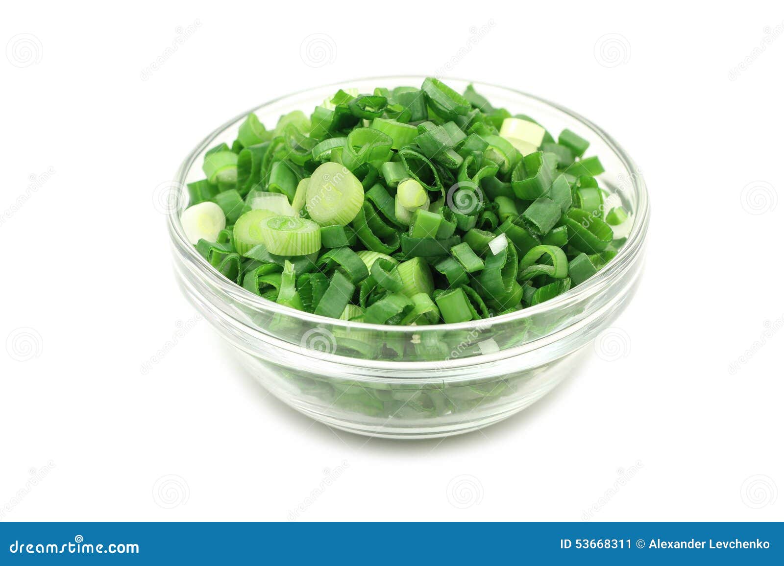 Stalks of Green Onions in a Glass Cup Stock Image - Image of white ...