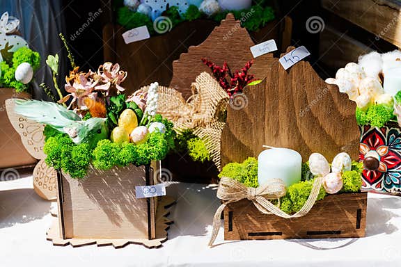 Stall with Easter gifts stock image. Image of ornament - 273260475