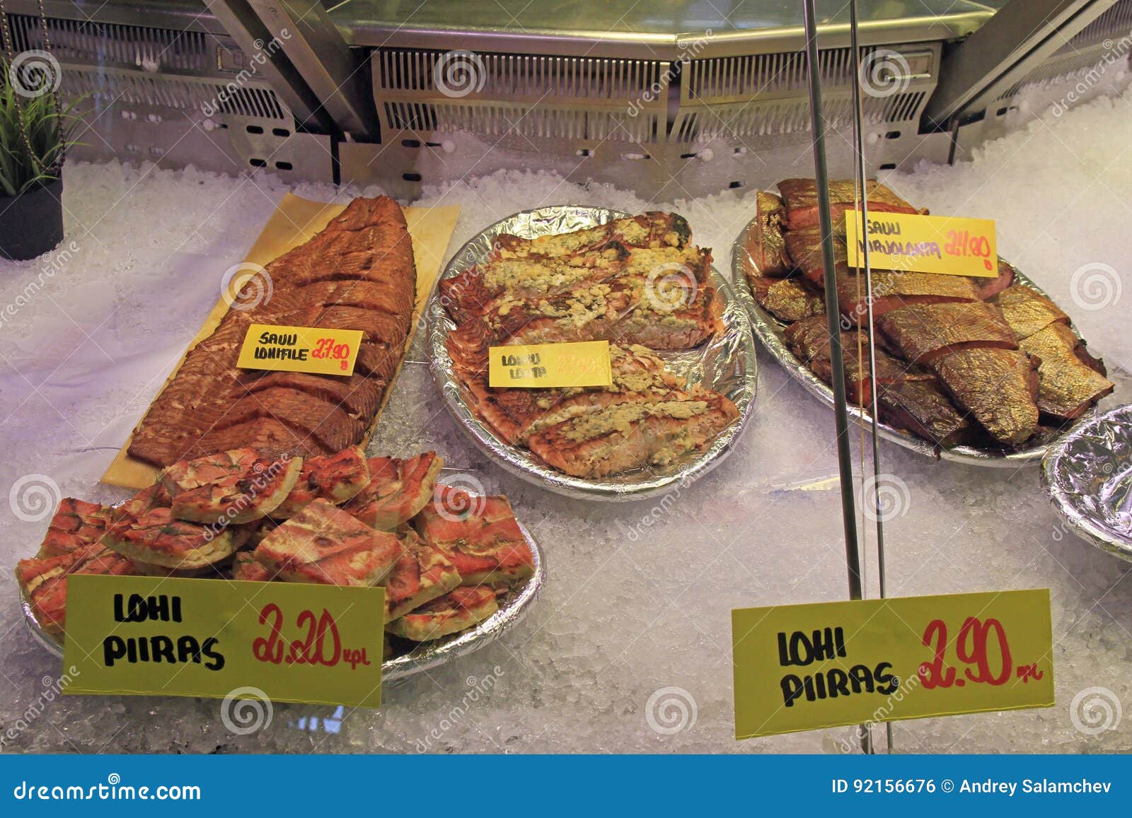 Stall with Fried Fish on Market in Oulu, Finland Stock Photo - Image of ...