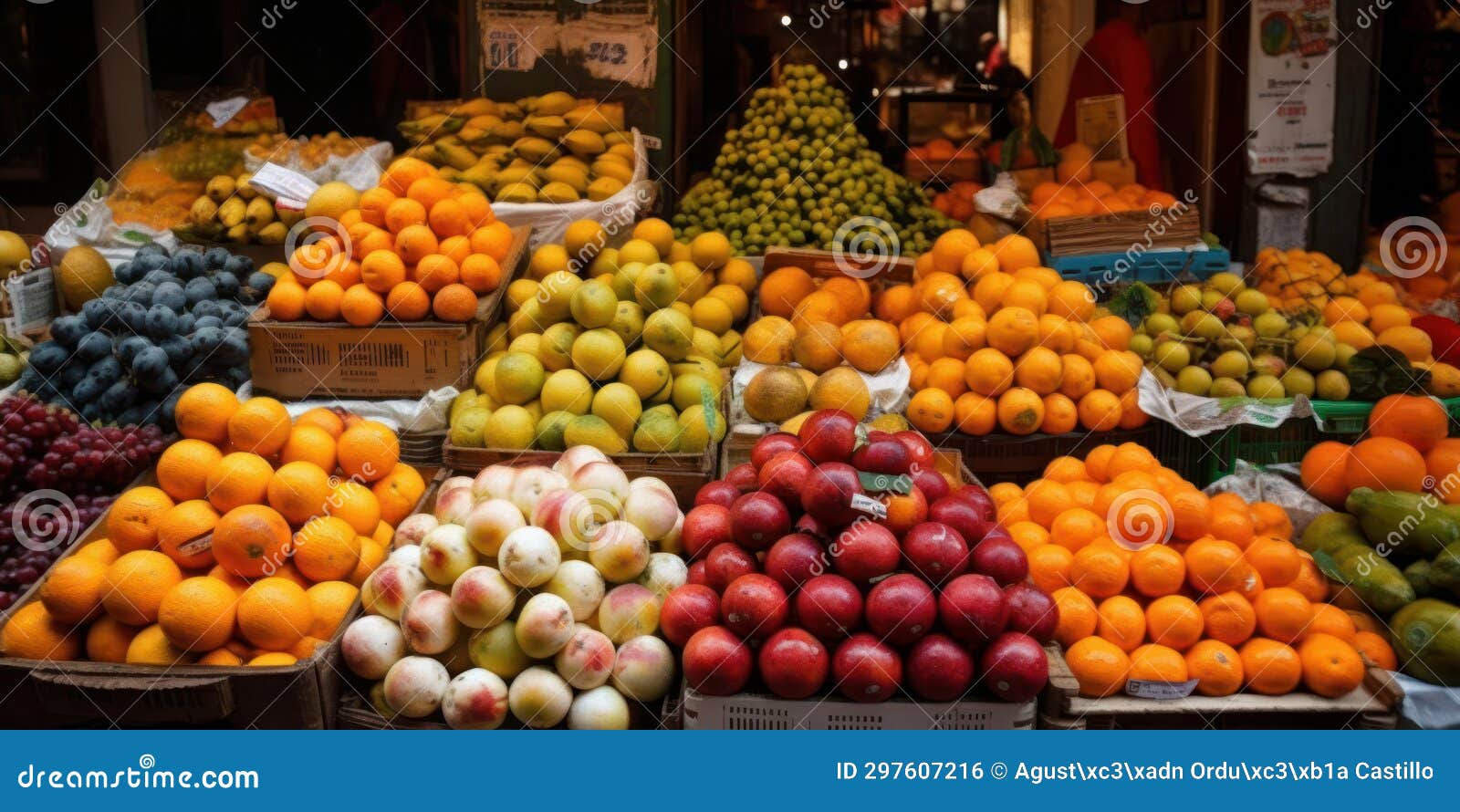 Stall Selling Fresh Fruit and Vegetables, Retail. Stock Photo - Image ...