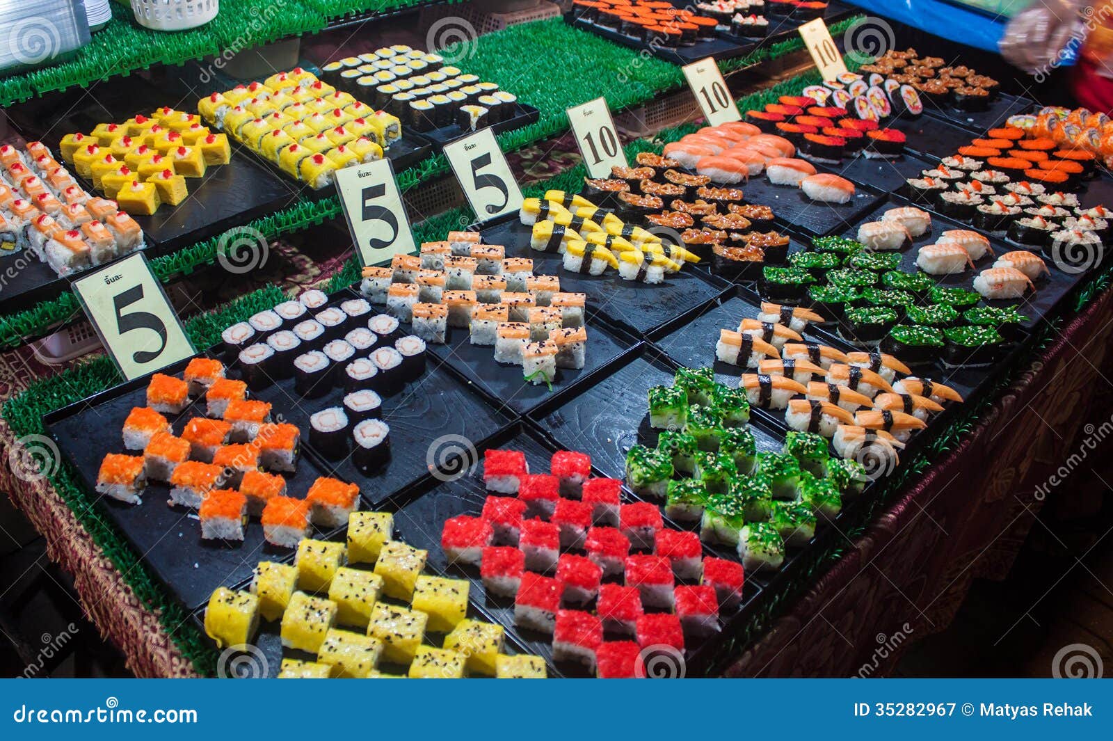 Stall with sushi stock image. Image of culture, asian - 35282967