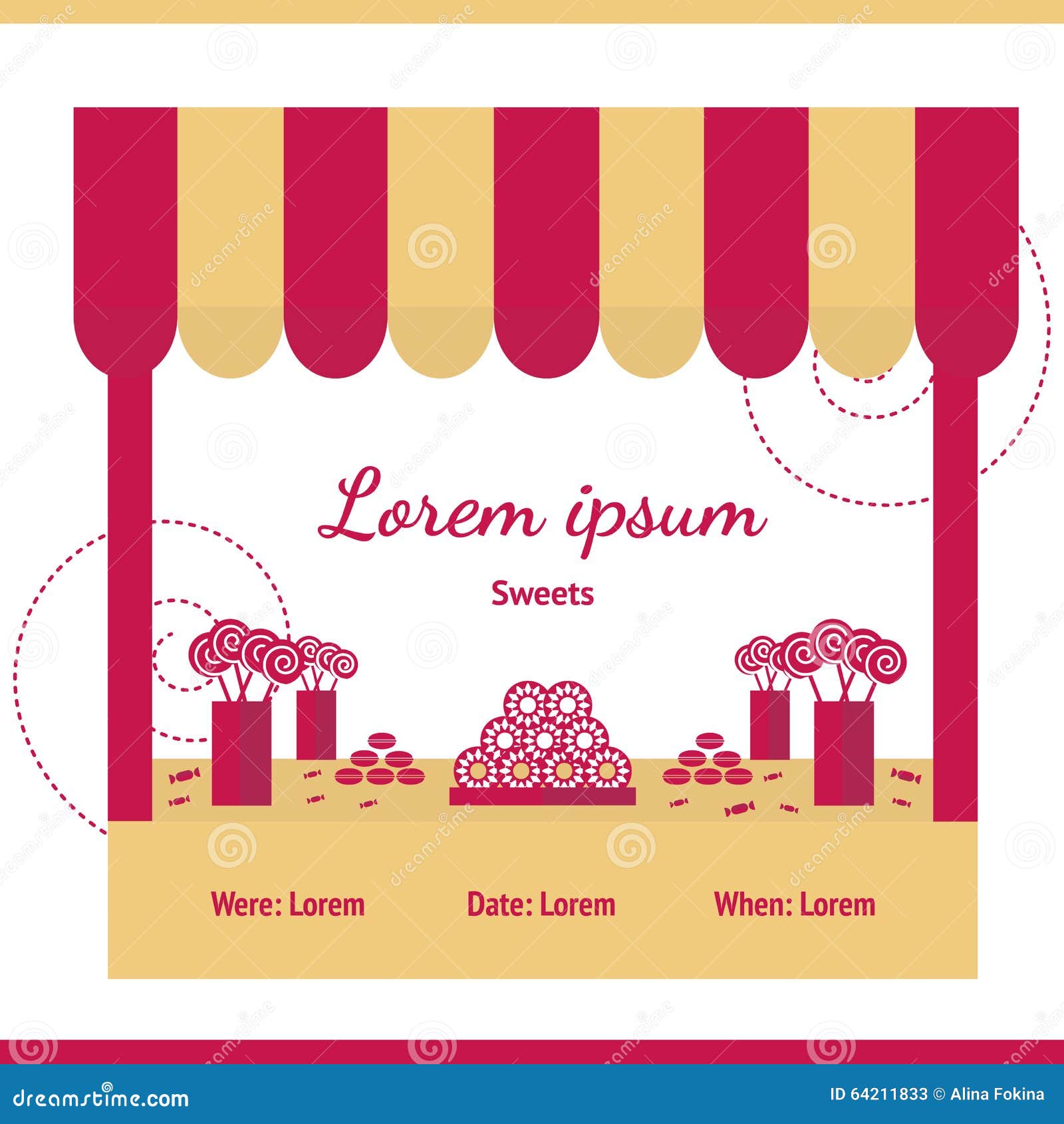 Stall with sweets stock vector. Illustration of candy - 64211833