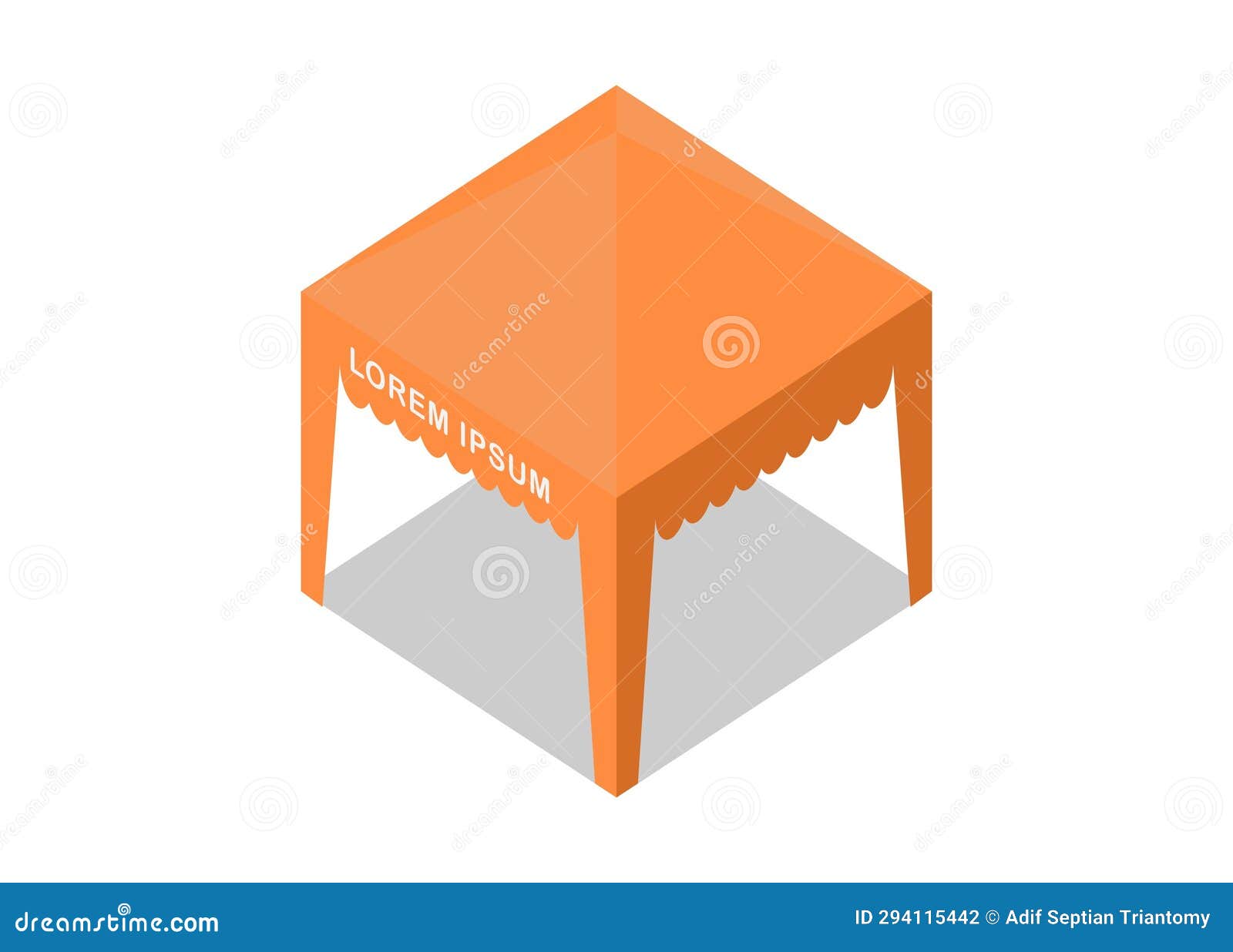 Stall Tent. Simple Flat Illustration in Isometric View. Stock Vector ...