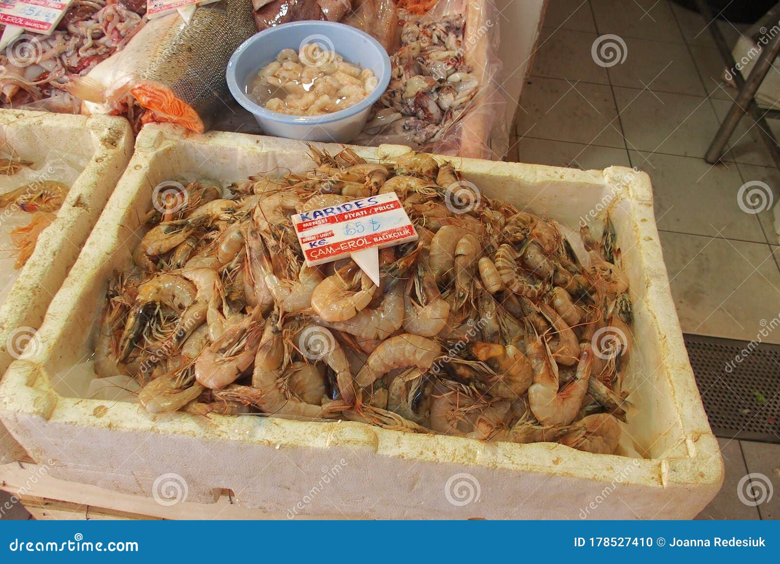 Stall with Various Types of Fish in the Store Stock Photo - Image of ...