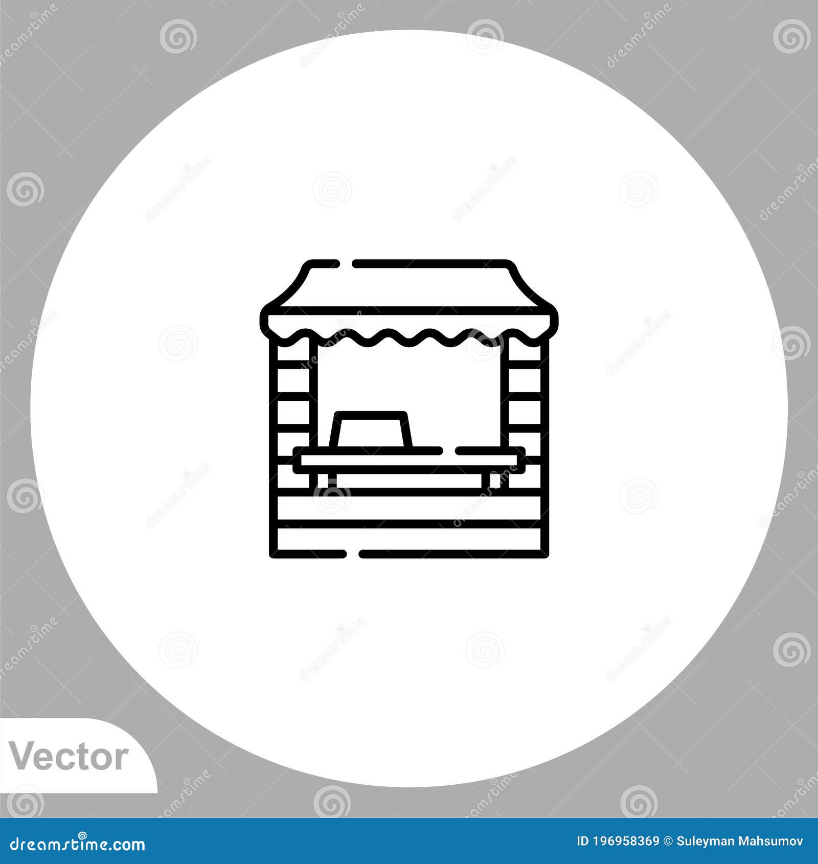 Stall Vector Icon Sign Symbol Stock Vector - Illustration of commercial ...