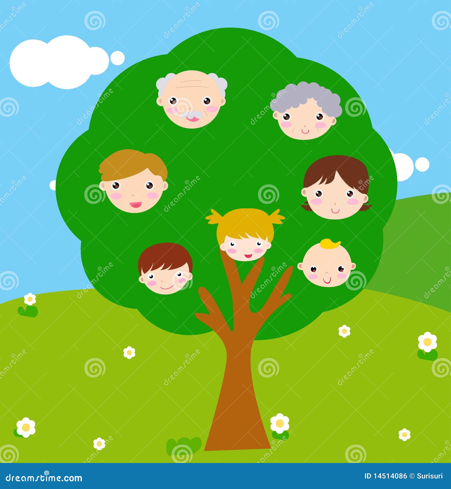 Stamboom vector illustratie. Illustration of beeldverhaal - 14514086