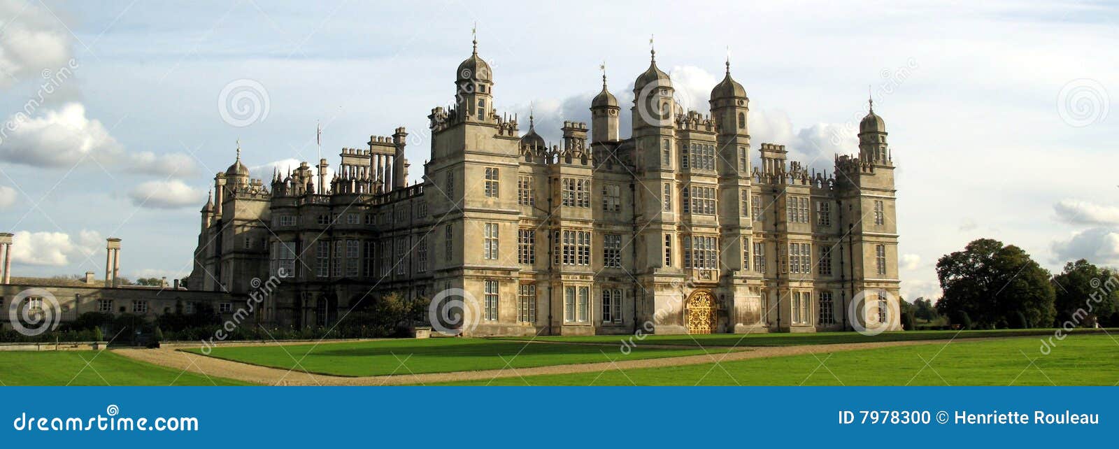 Stamford Hall, England stock photo. Image of tree, domes - 7978300