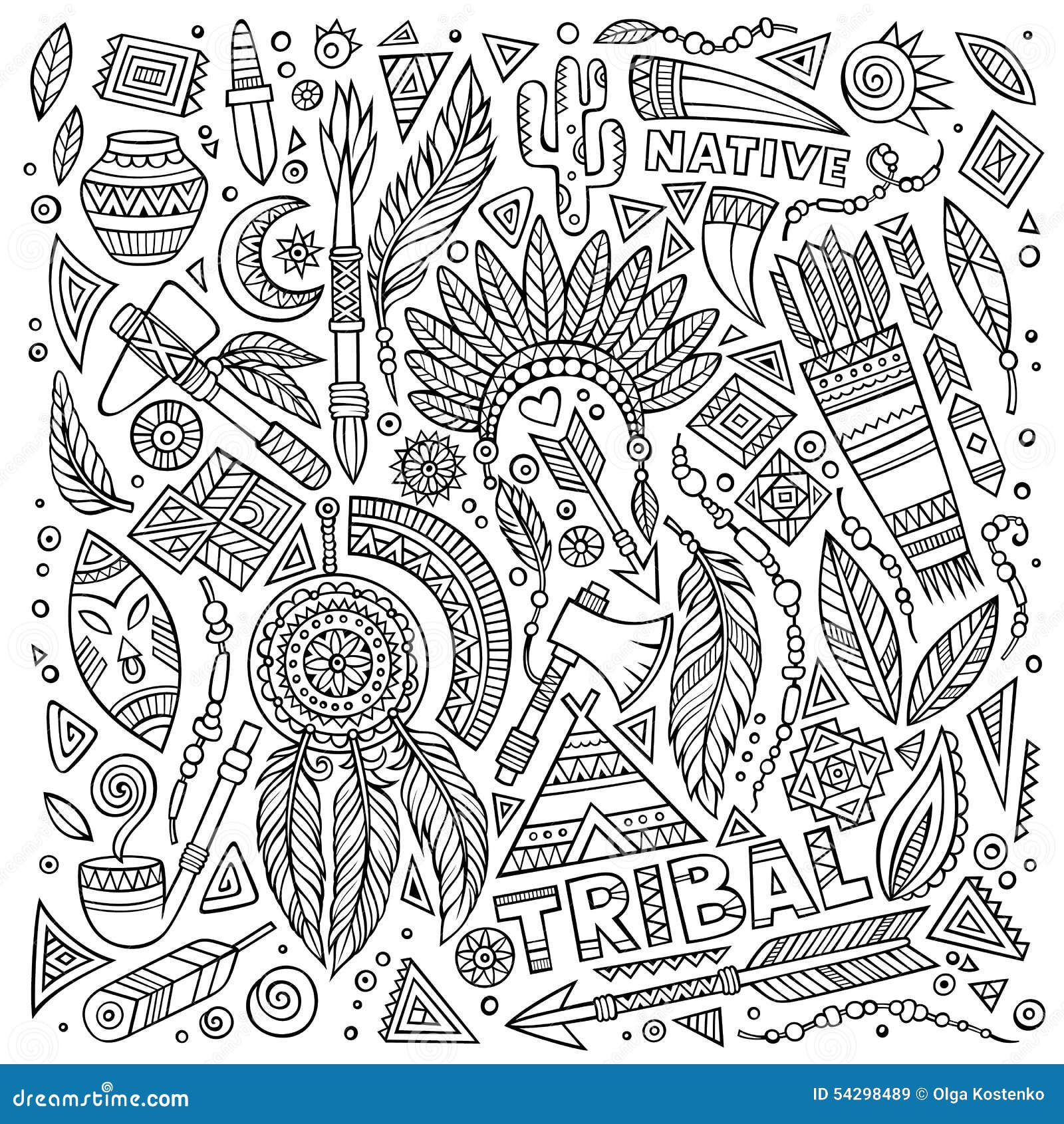 Stammen Inheemse Reeks Symbolen Vector Illustratie - Illustration of ...