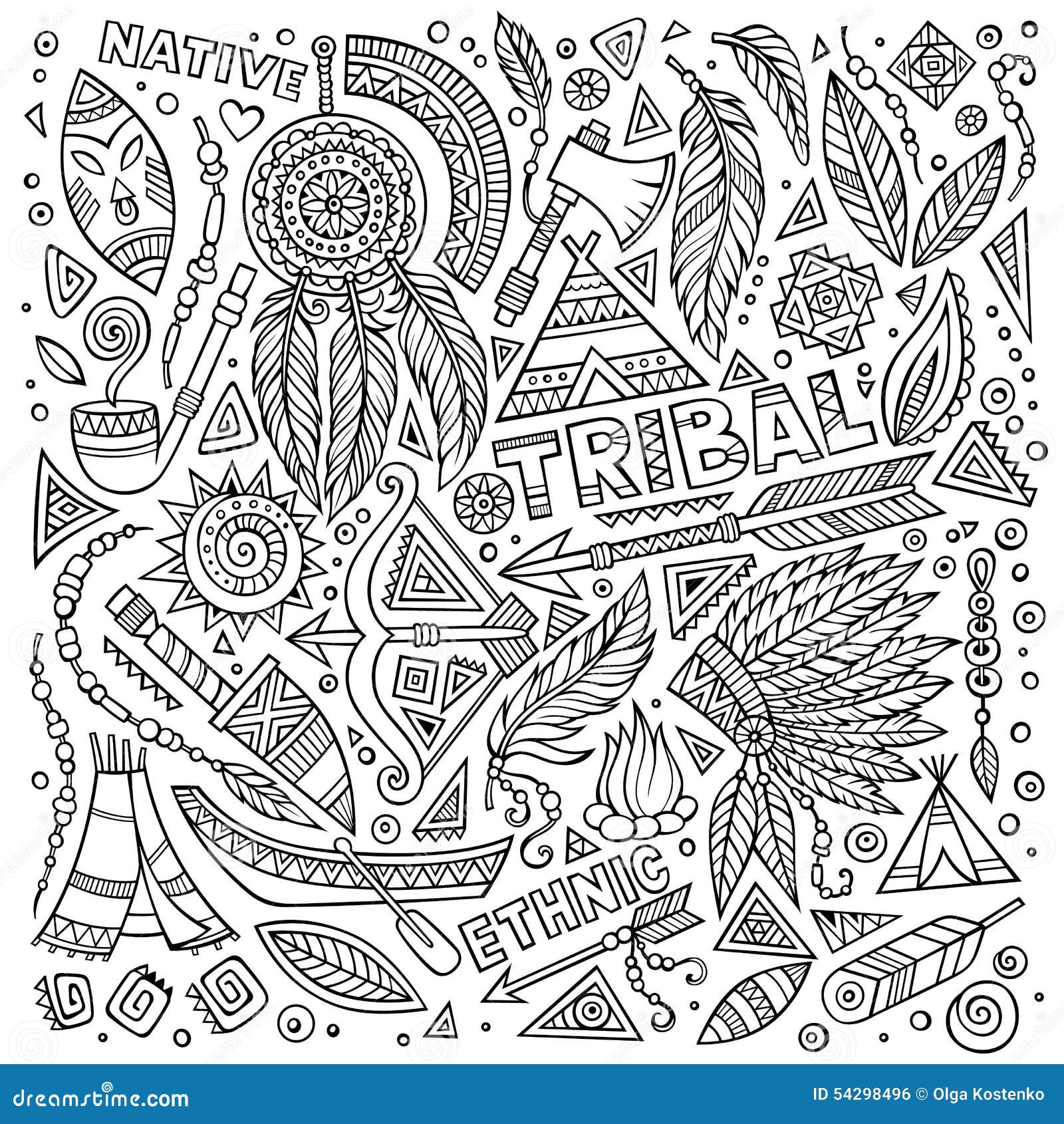 Stammen Inheemse Reeks Symbolen Vector Illustratie - Illustration of ...