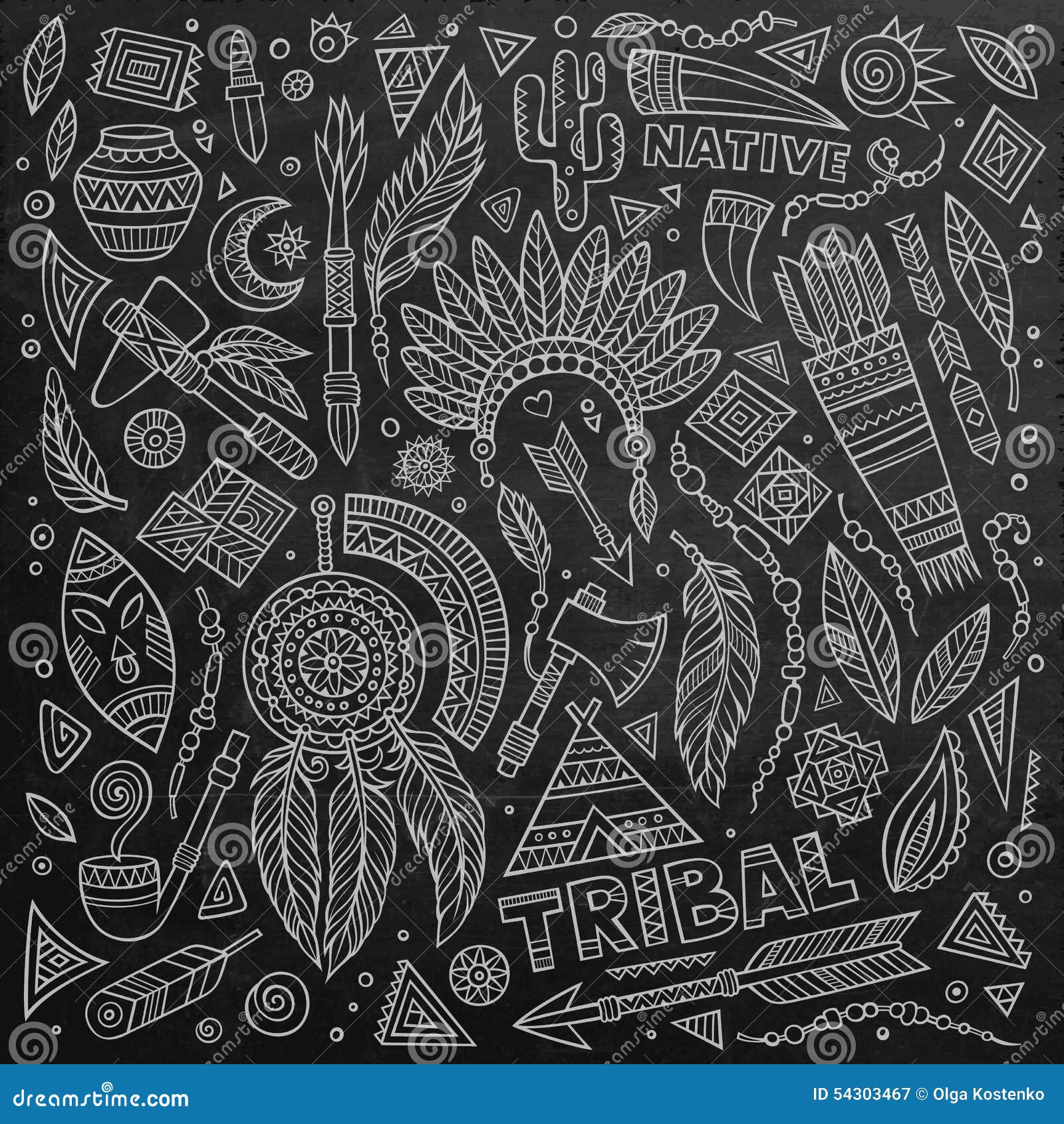 Stammen Inheemse Reeks Symbolen Vector Illustratie - Illustration of ...