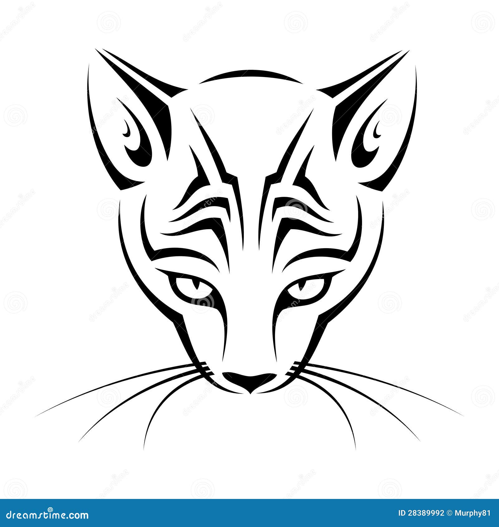 Stammen kattenhoofd vector illustratie. Illustration of dier - 28389992