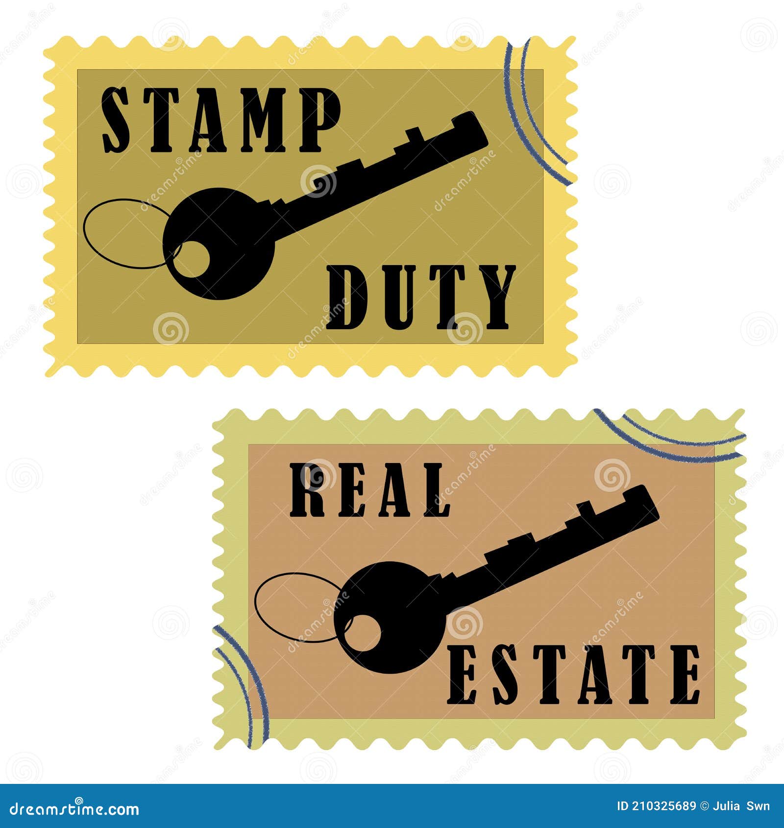 Stamps with key imagine stock vector. Illustration of realtors - 210325689