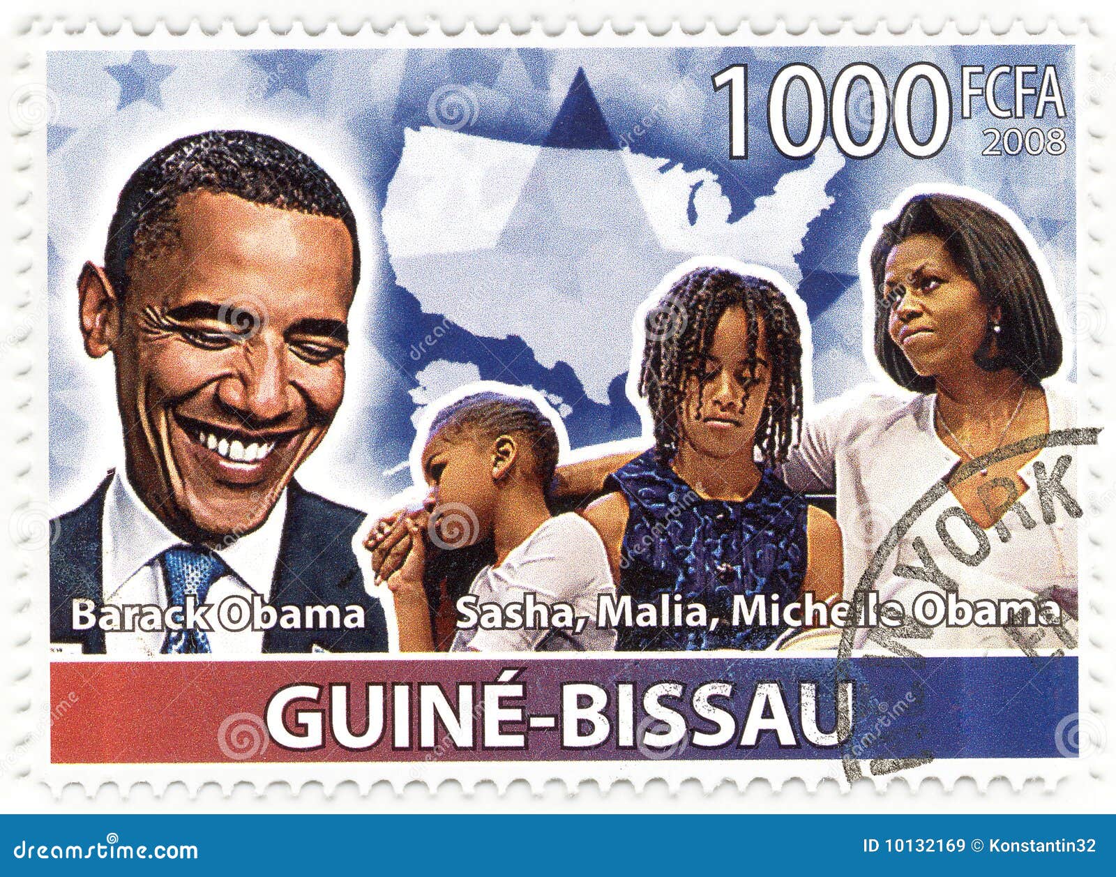 Stamp with 44th President of USA - Barack Obama Editorial Stock Image ...