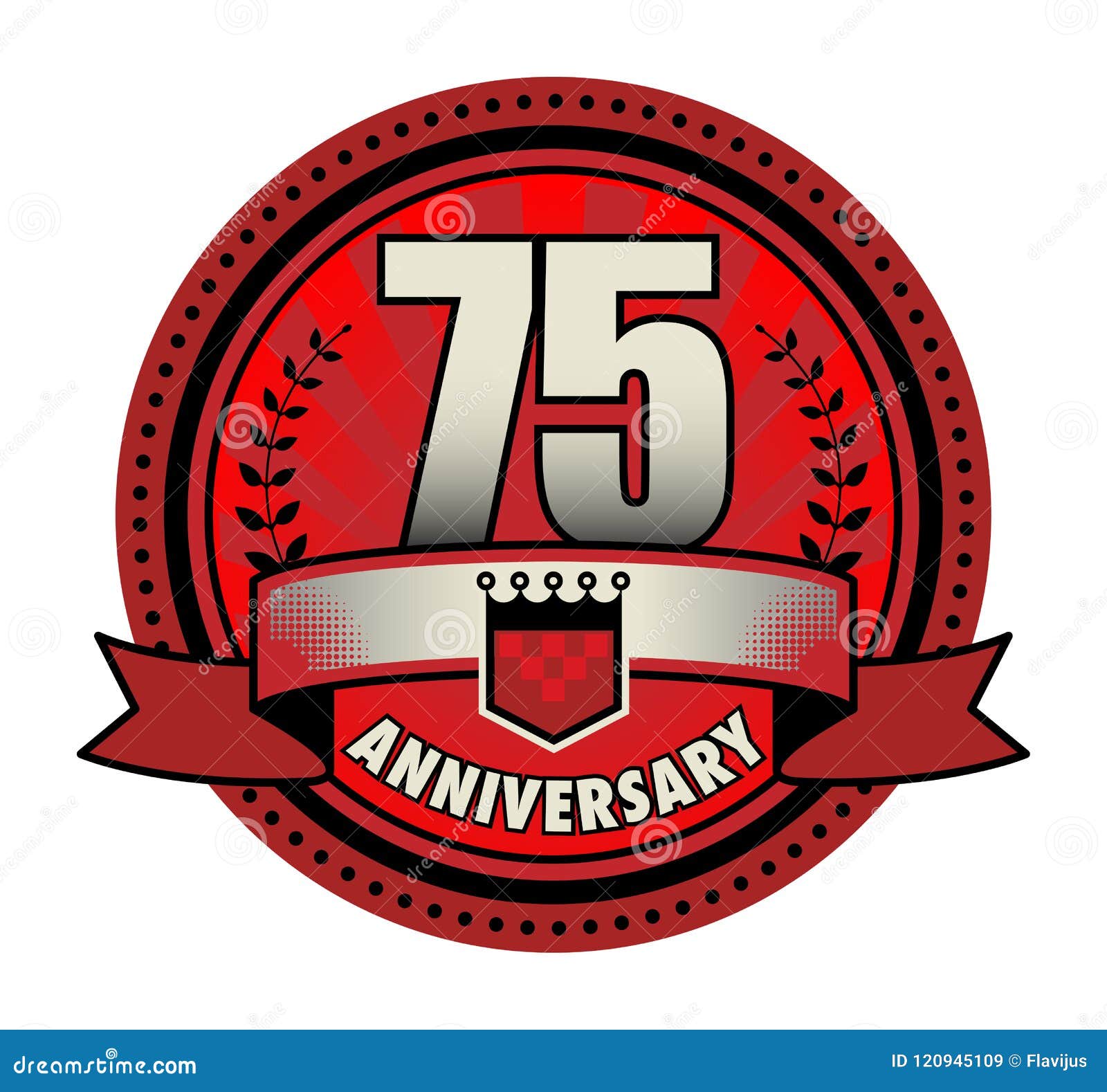 Stamp 75 anniversary stock vector. Illustration of remembered - 120945109