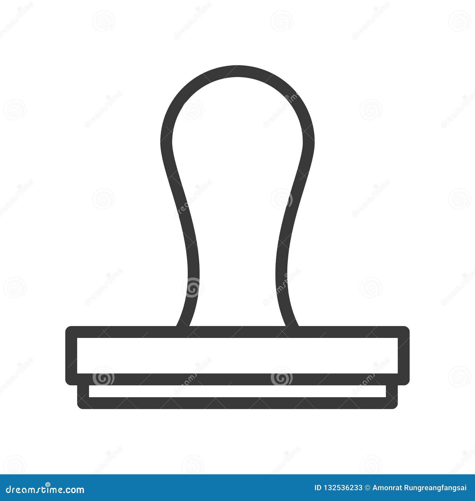 Stamp, Approval or Agreement Icon, Editable Stroke Outline Stock Vector ...