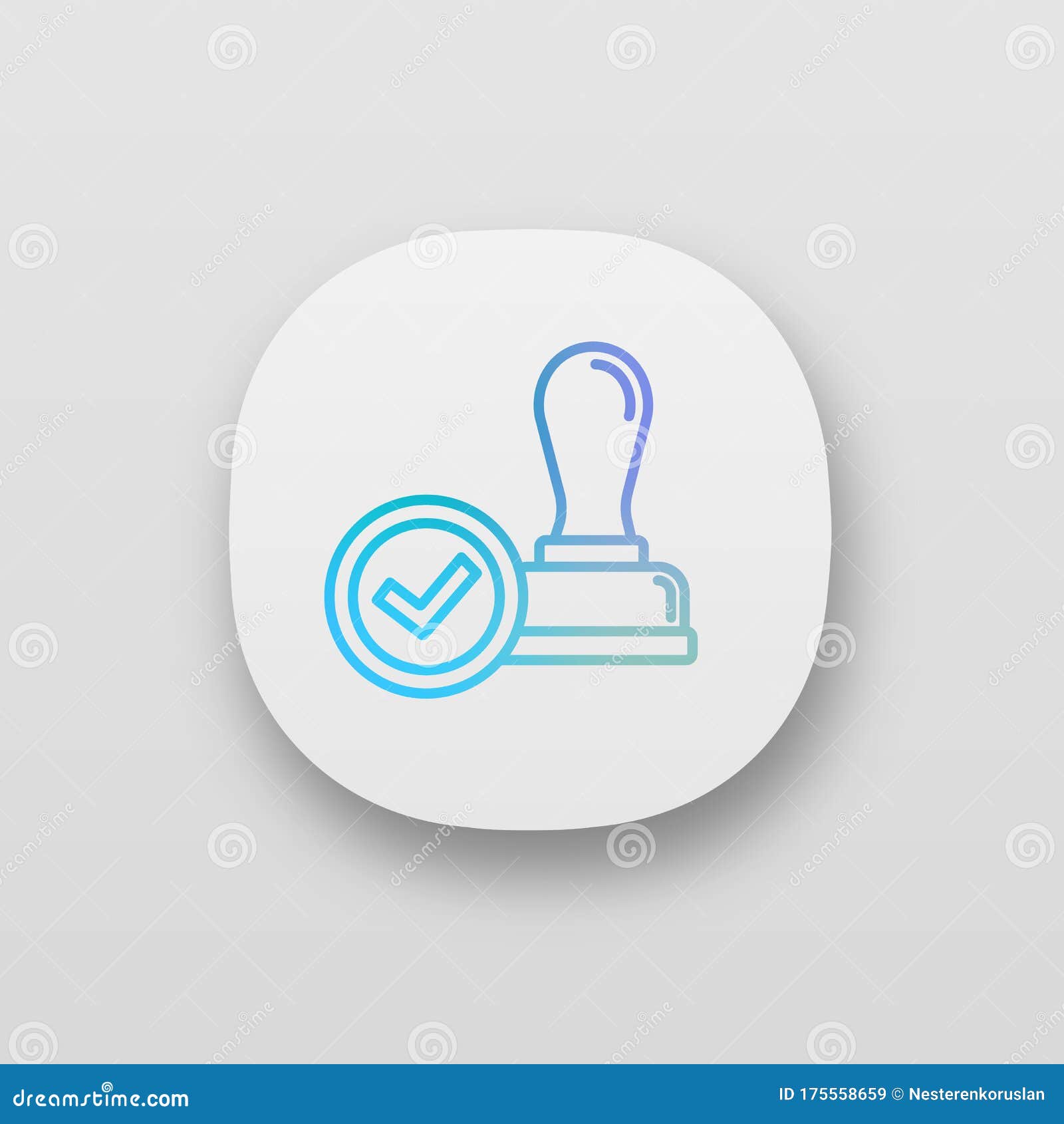 Stamp approved app icon stock vector. Illustration of confirm - 175558659