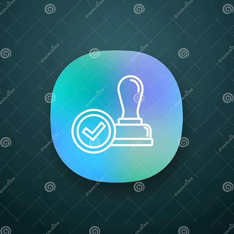 Stamp approved app icon stock vector. Illustration of checkmark - 175454018