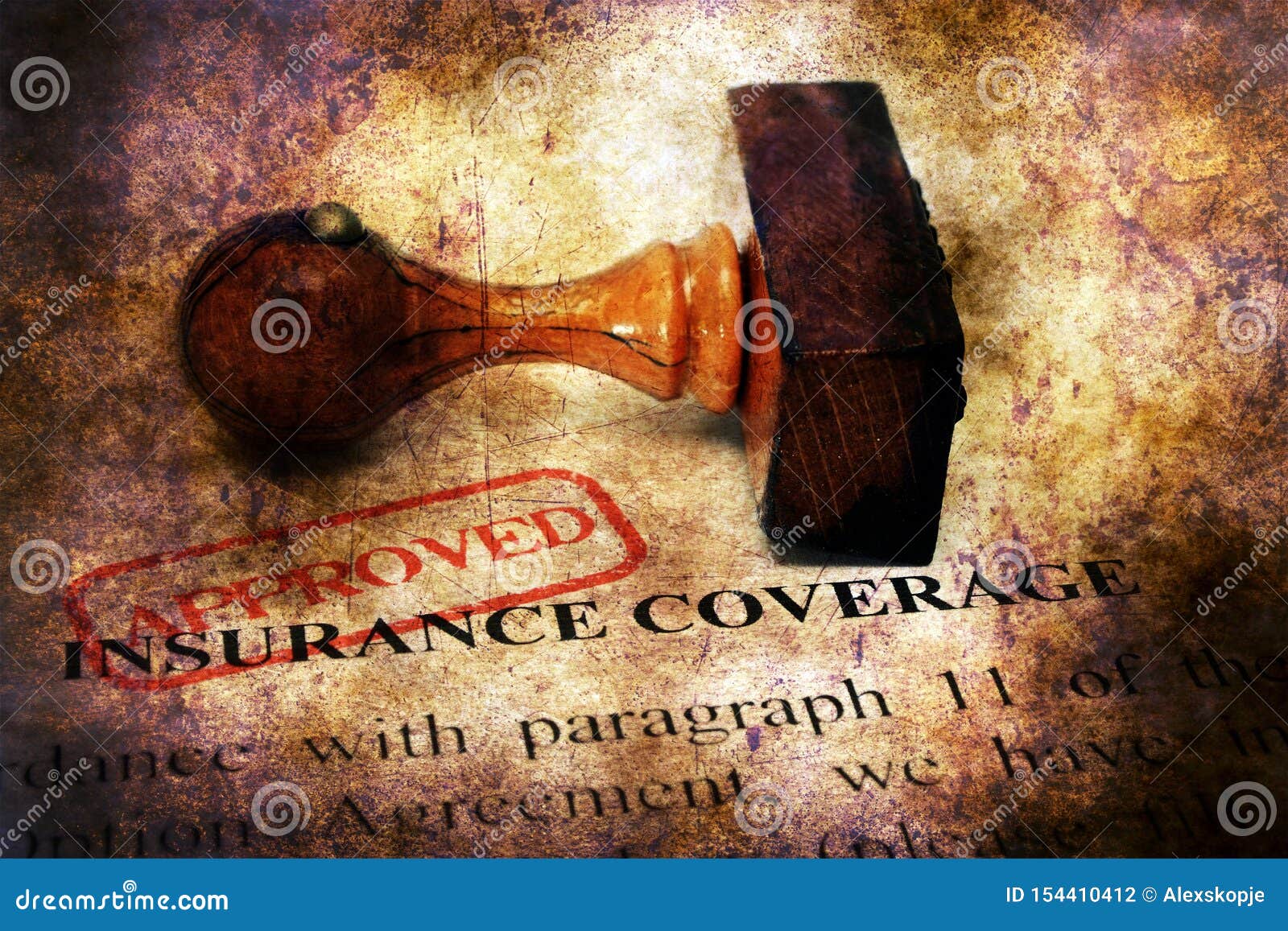 Stamp Approved on Insurance Coverage Concept Stock Illustration ...