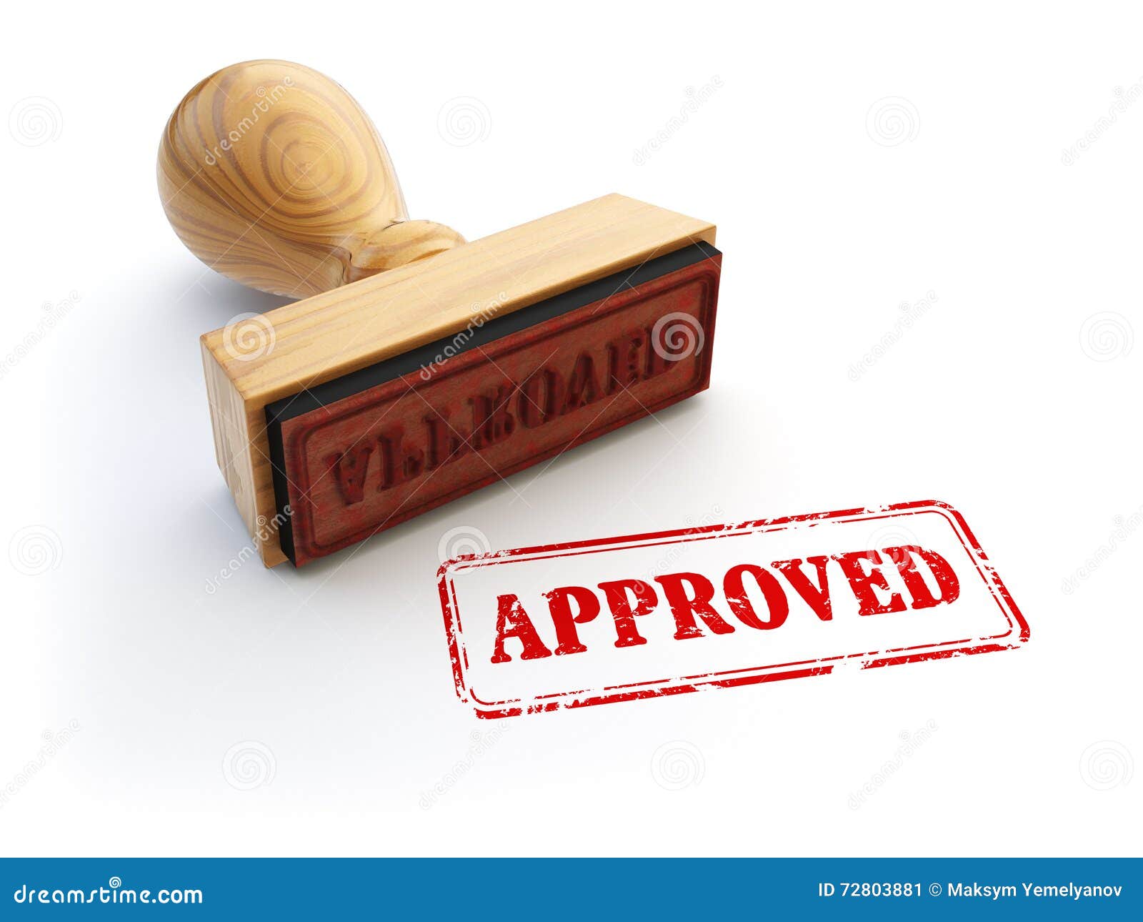 Stamp Approved Isolated on White. Agreement or Approval Concept Stock ...