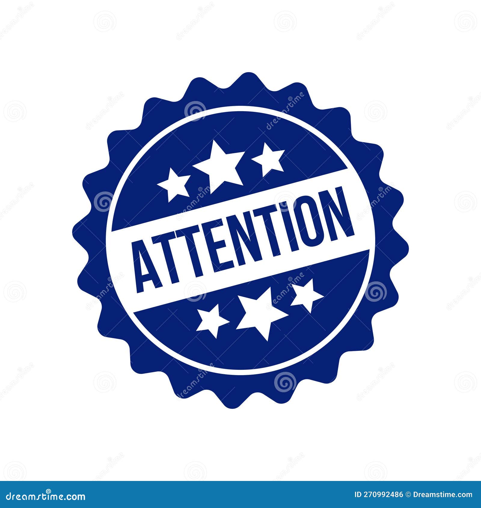 ATTENTION Stamp Template Solid Color with Grunge Effect Stock Vector ...