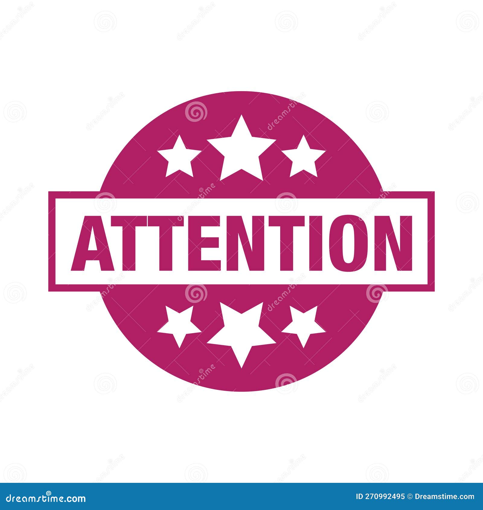 ATTENTION Stamp Template Solid Color with Grunge Effect Stock Vector ...