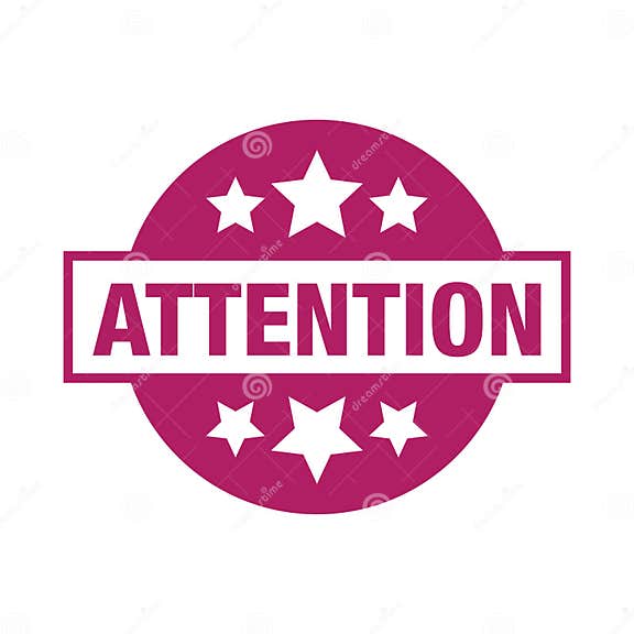 ATTENTION Stamp Template Solid Color with Grunge Effect Stock Vector ...