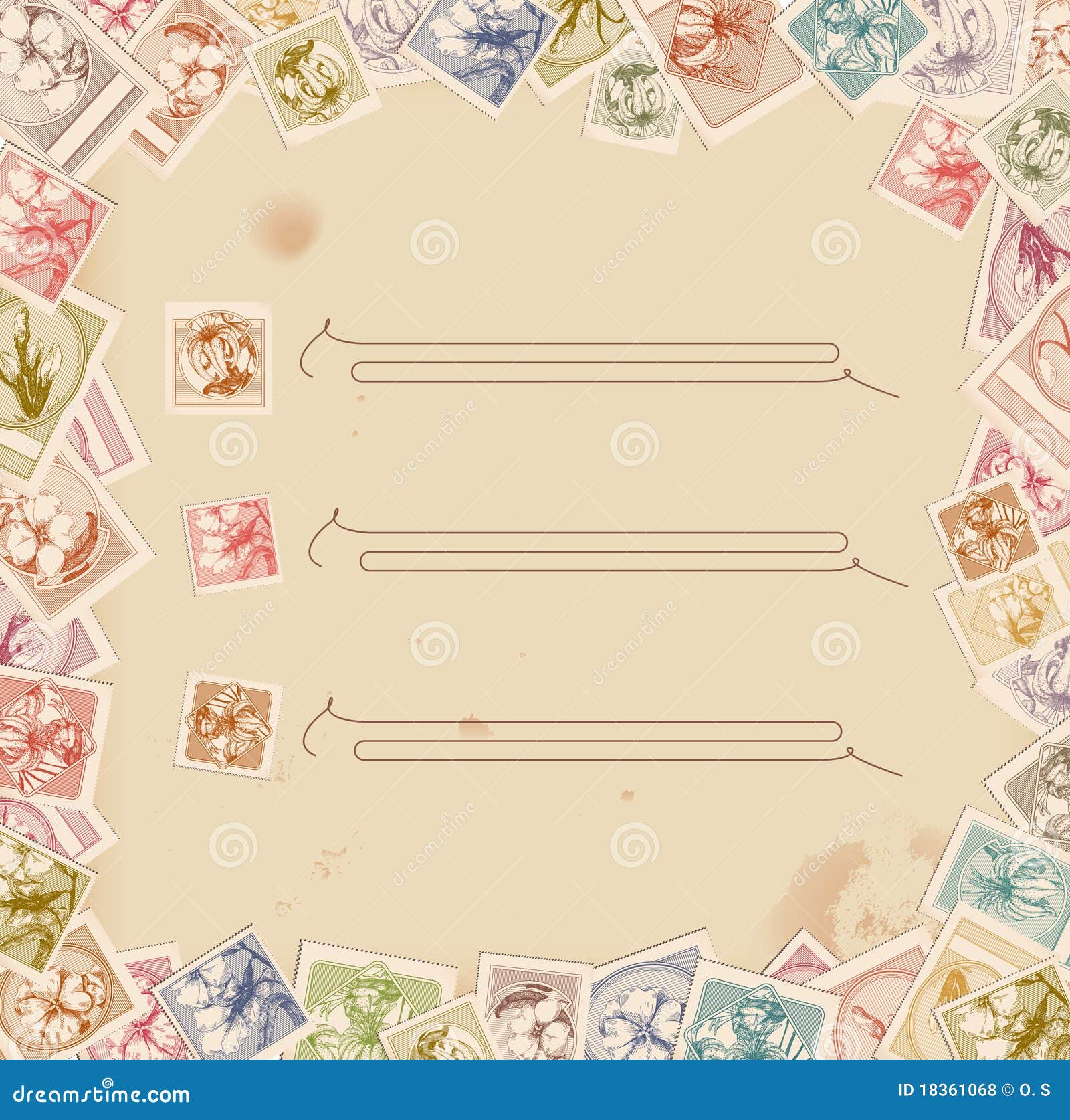 Stamp background stock vector. Illustration of empty - 18361068