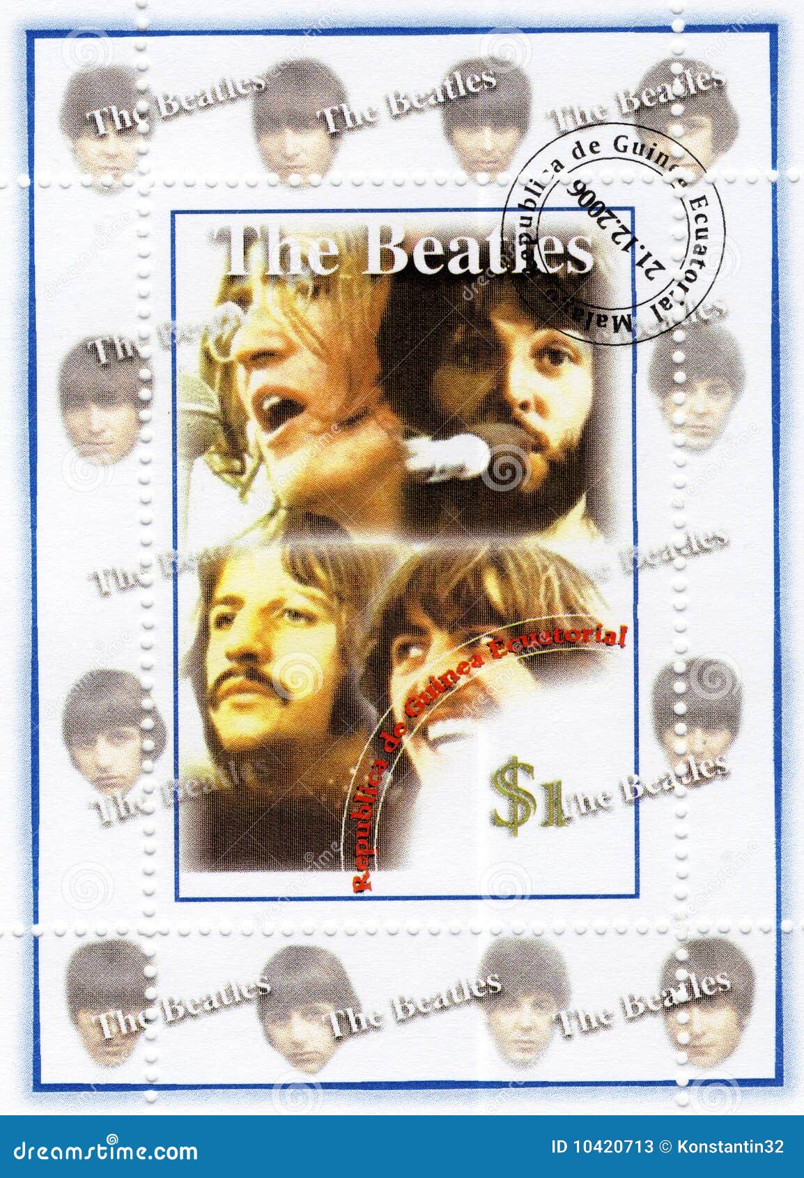 Stamp with the Beatles editorial stock photo. Image of history - 10420713