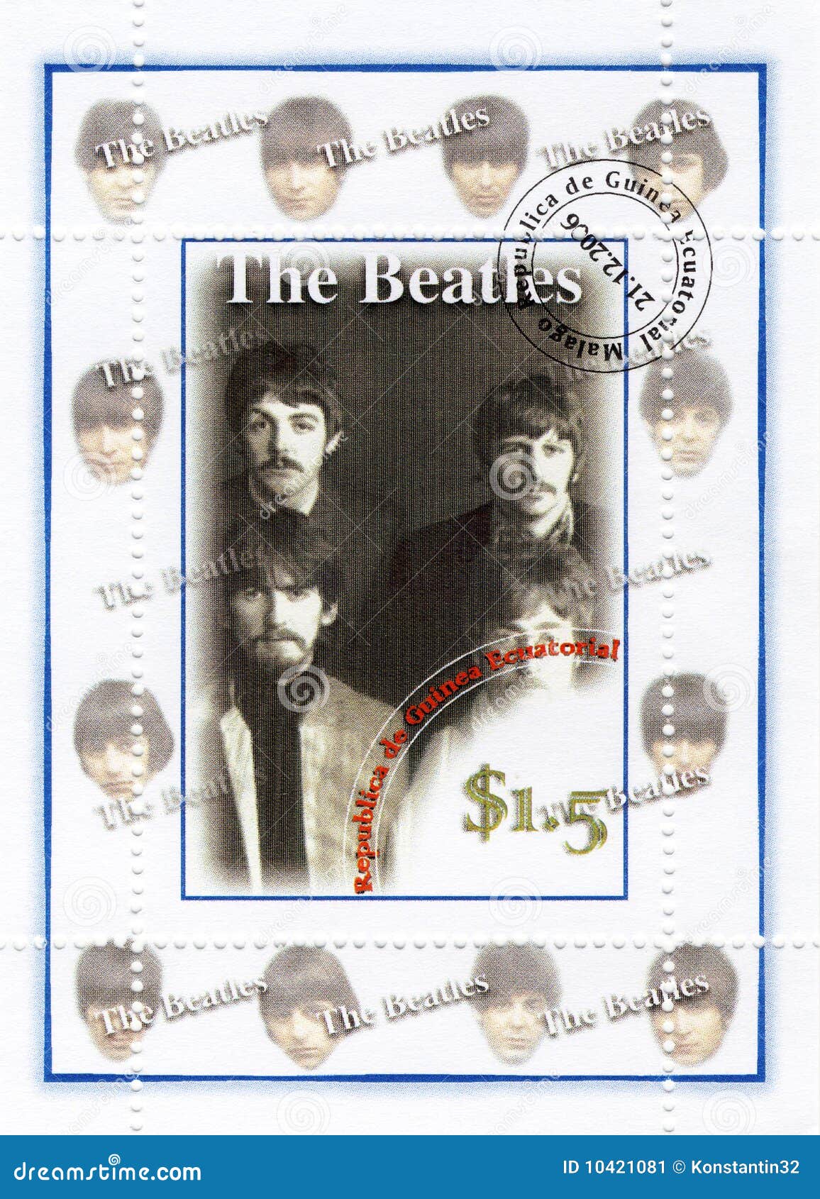Stamp with Beatles editorial photo. Image of beatles - 10421081
