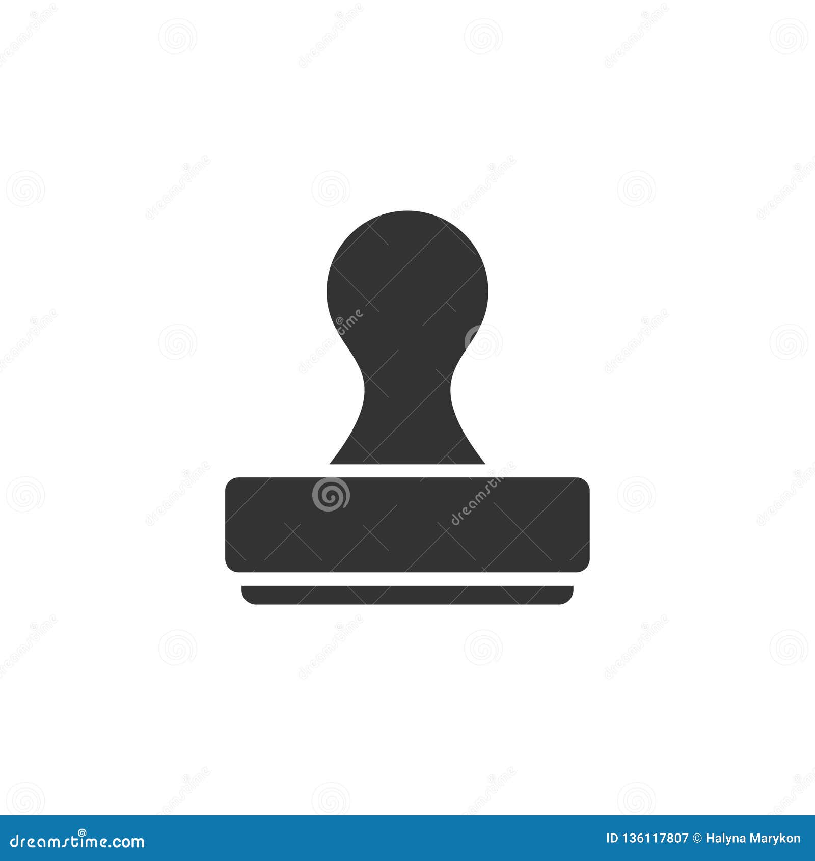 Stamp icon flat stock vector. Illustration of document - 136117807