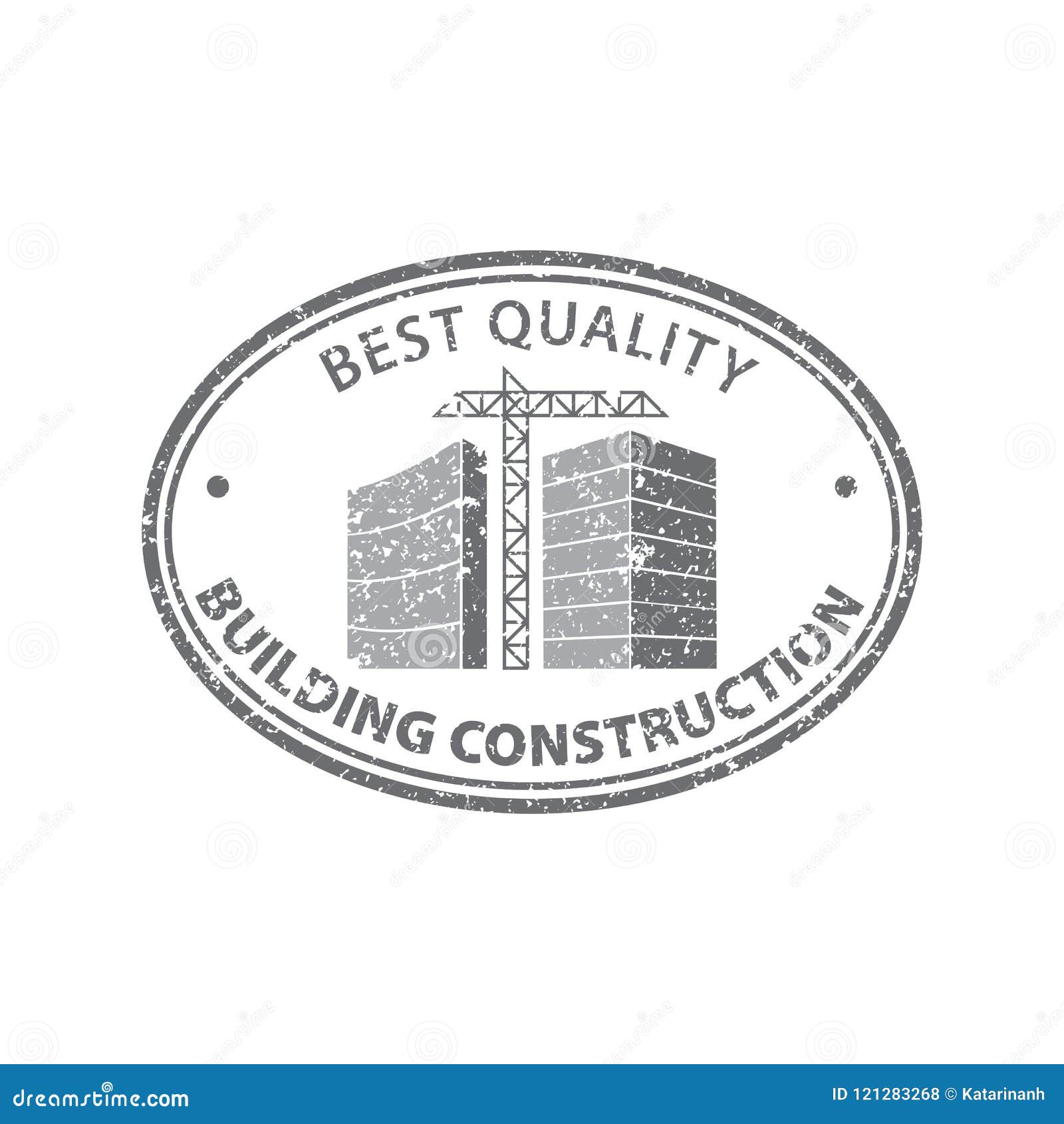 Stamp Building Construction in Gray. Construction Working Industry ...