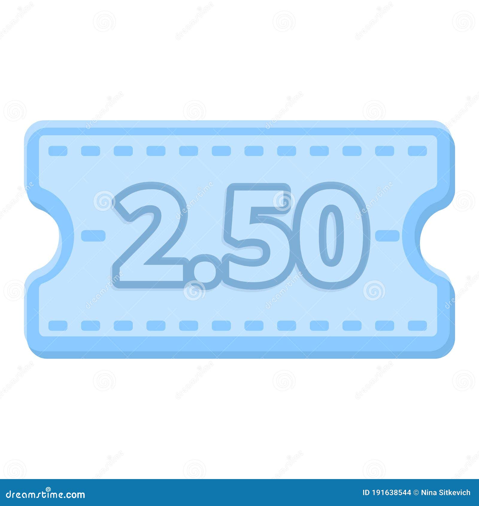 Stamp Bus Ticket Icon, Cartoon Style Stock Vector - Illustration of ...