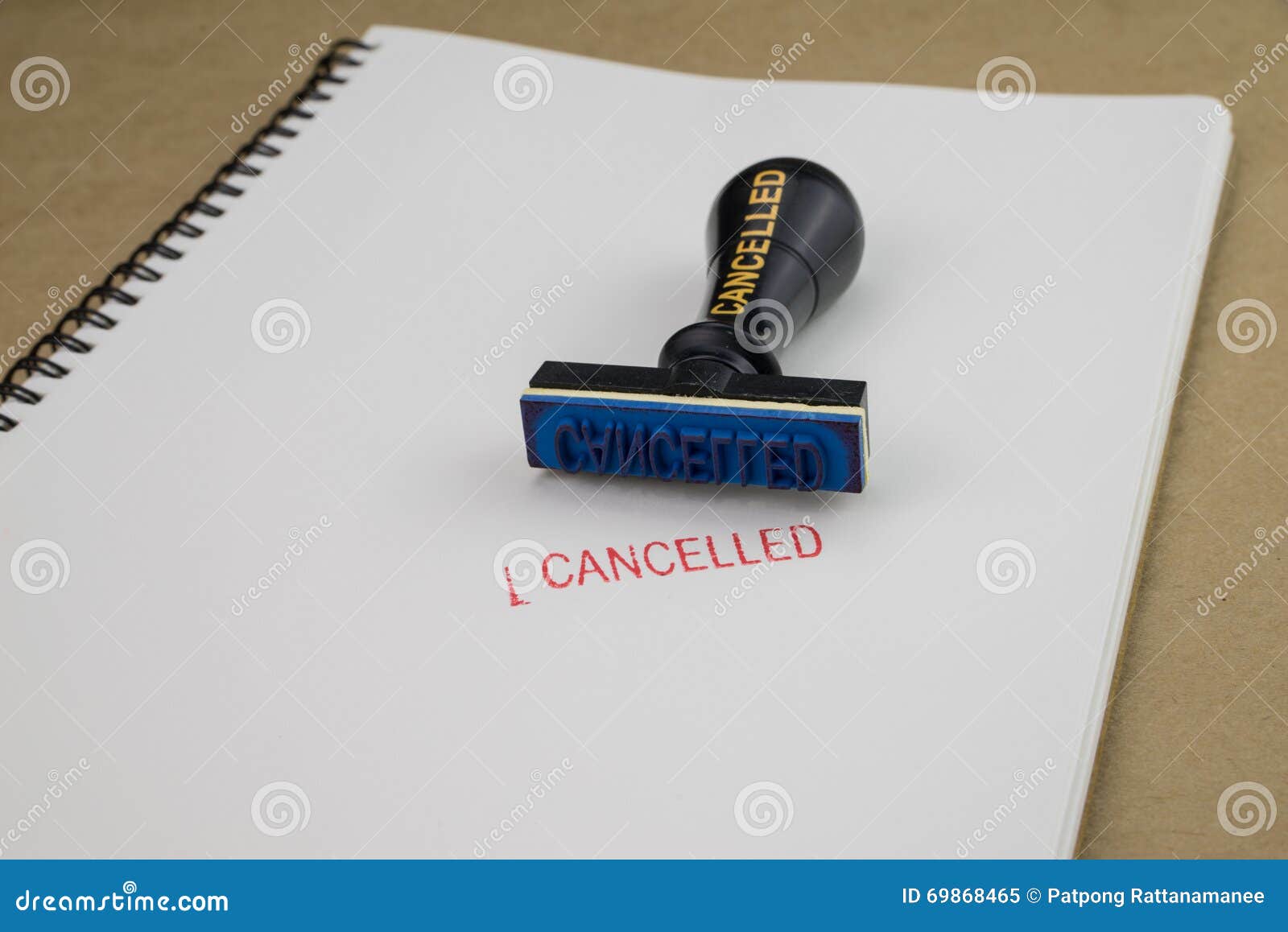 Stamp with Cancelled on White Paper Stock Image - Image of cancel ...