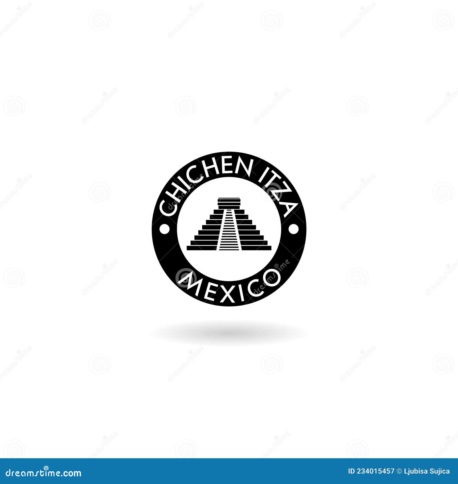 Stamp with the Chichen Itza Isolated on White Stock Vector ...