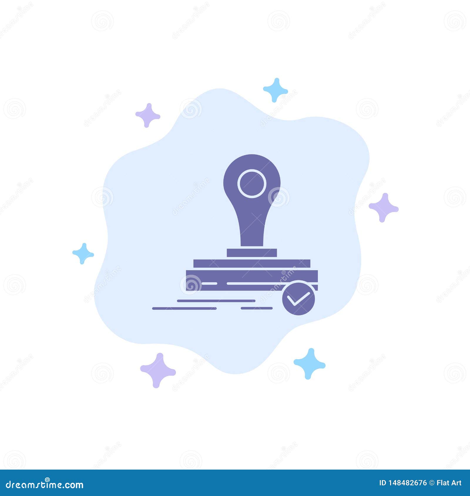 Stamp, Clone, Press, Logo Blue Icon on Abstract Cloud Background Stock ...