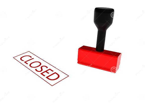 Stamp with Closed in Red Ink Stock Illustration - Illustration of ...