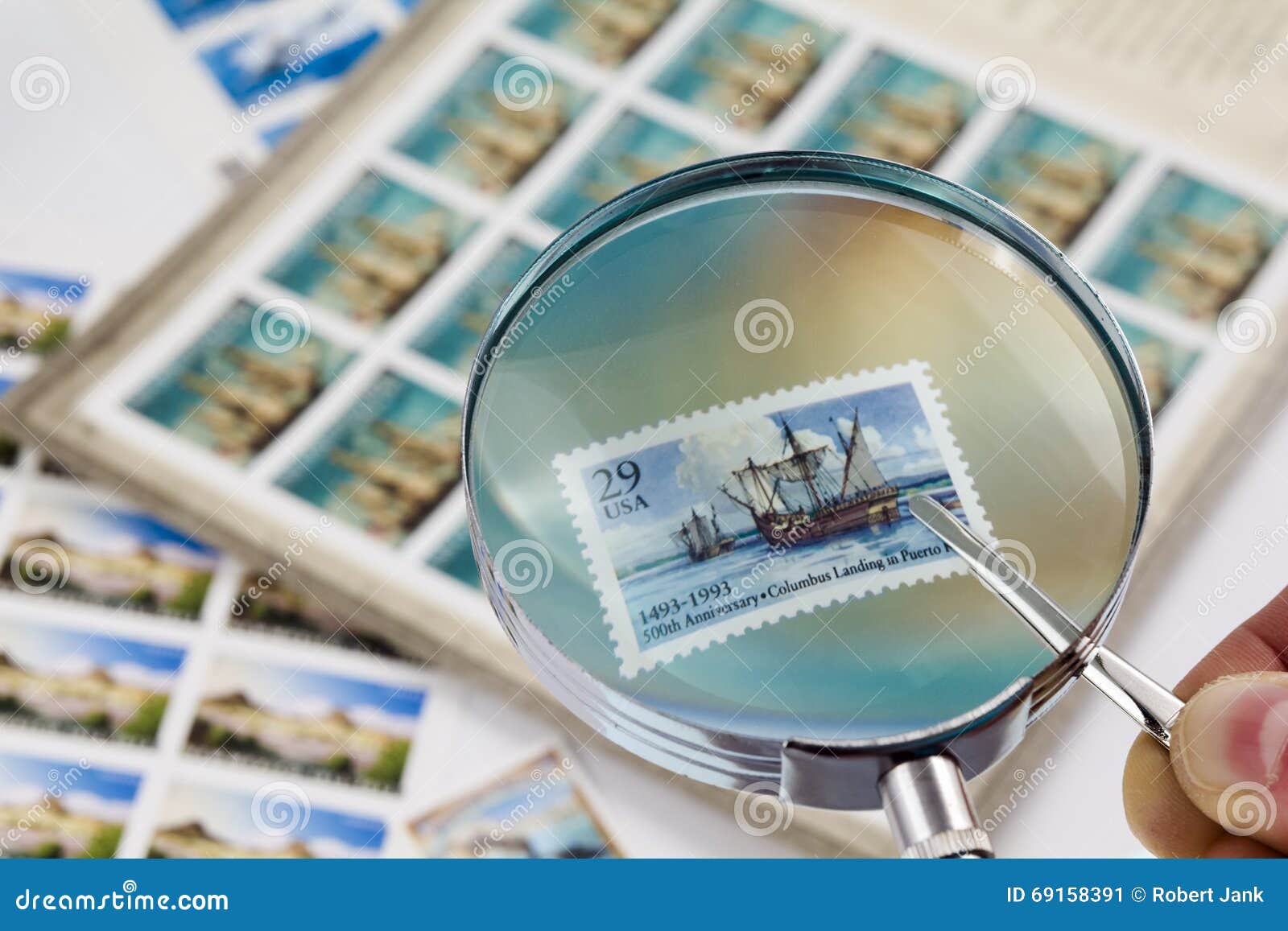 Stamp collecting editorial photo. Image of glas, tongs - 69158391