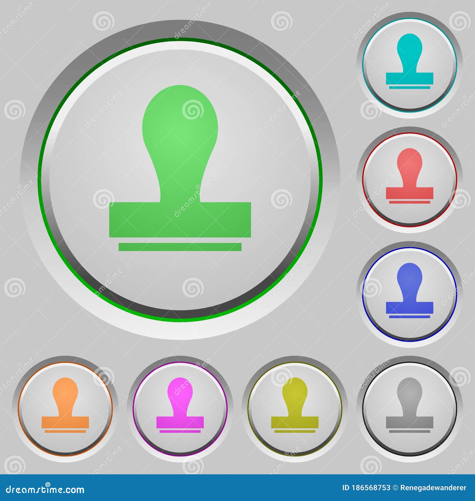 Stamp push buttons stock vector. Illustration of capable - 186568753