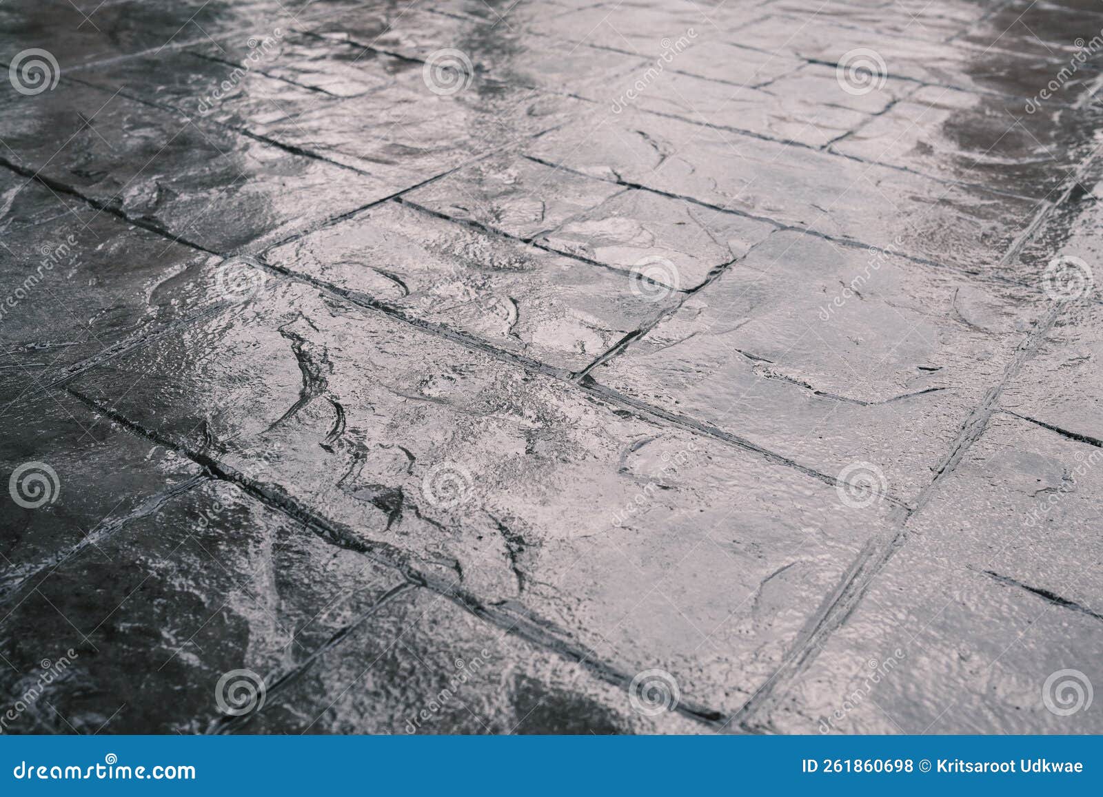 Stamp Concrete Texture Pattern and Background, and Reflection of ...