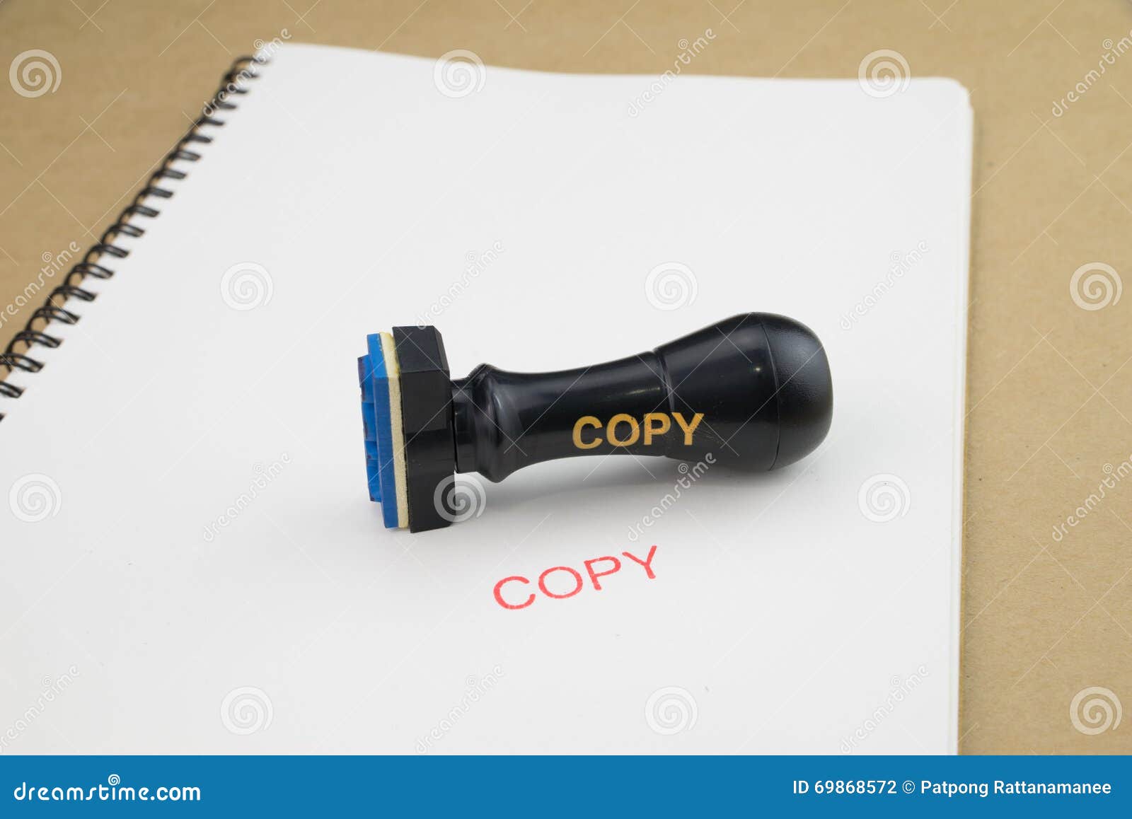 Stamp with Copy on White Paper Stock Photo - Image of background ...