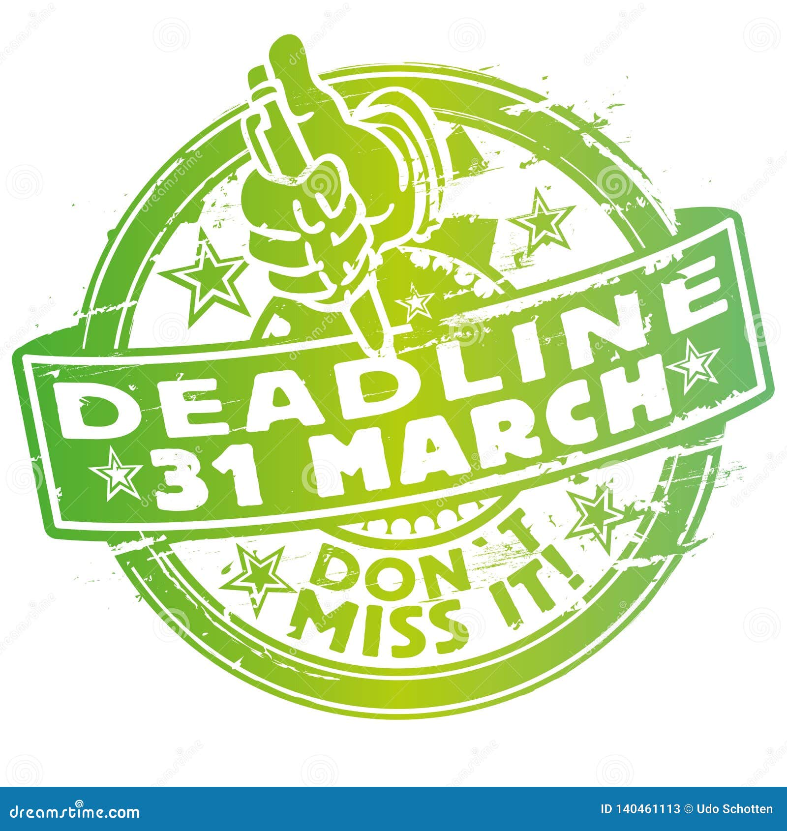 Stamp with the Deadline March 31st Stock Vector - Illustration of ...