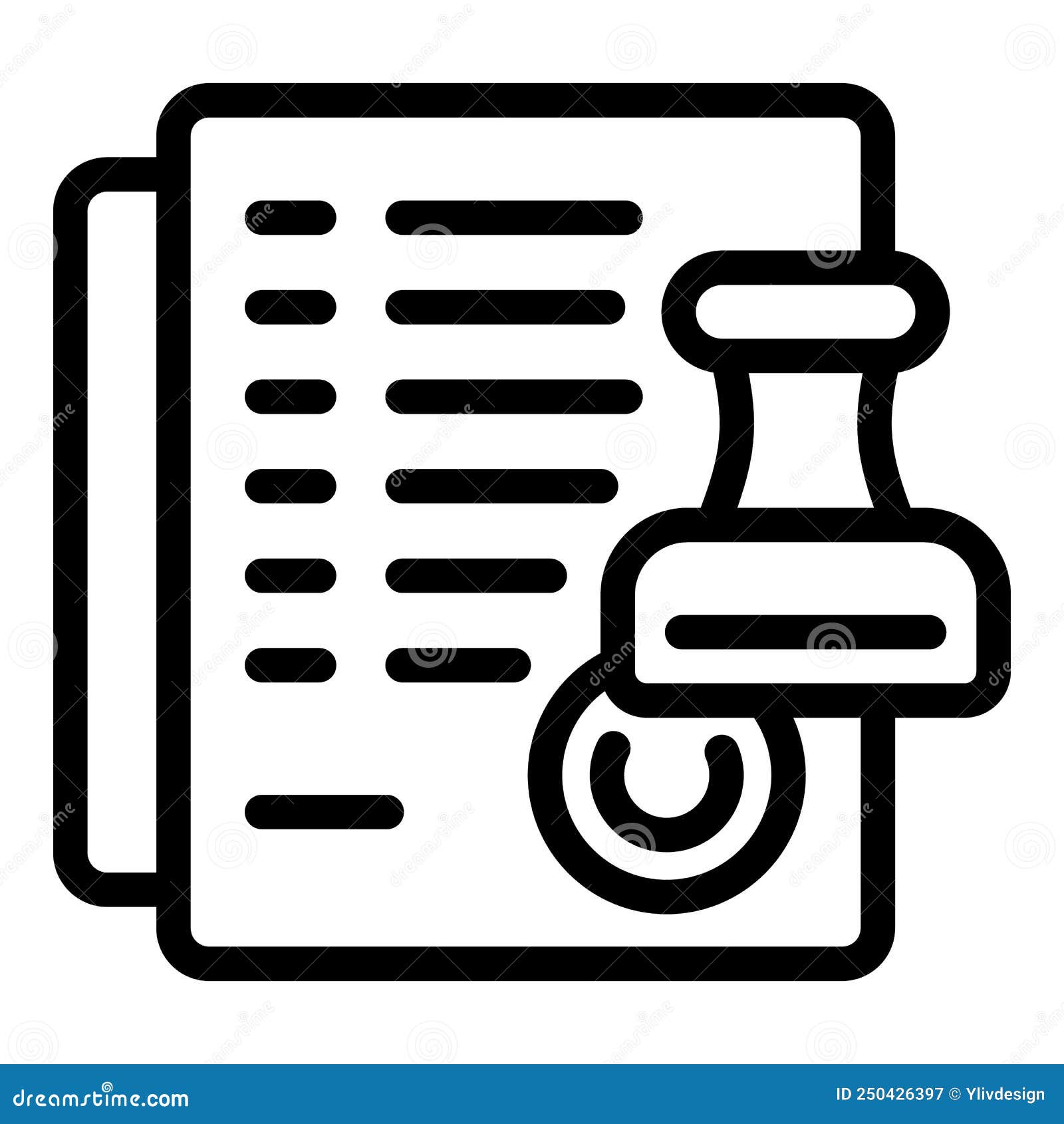 Stamp Document Icon Outline Vector. Loan Money Stock Vector ...