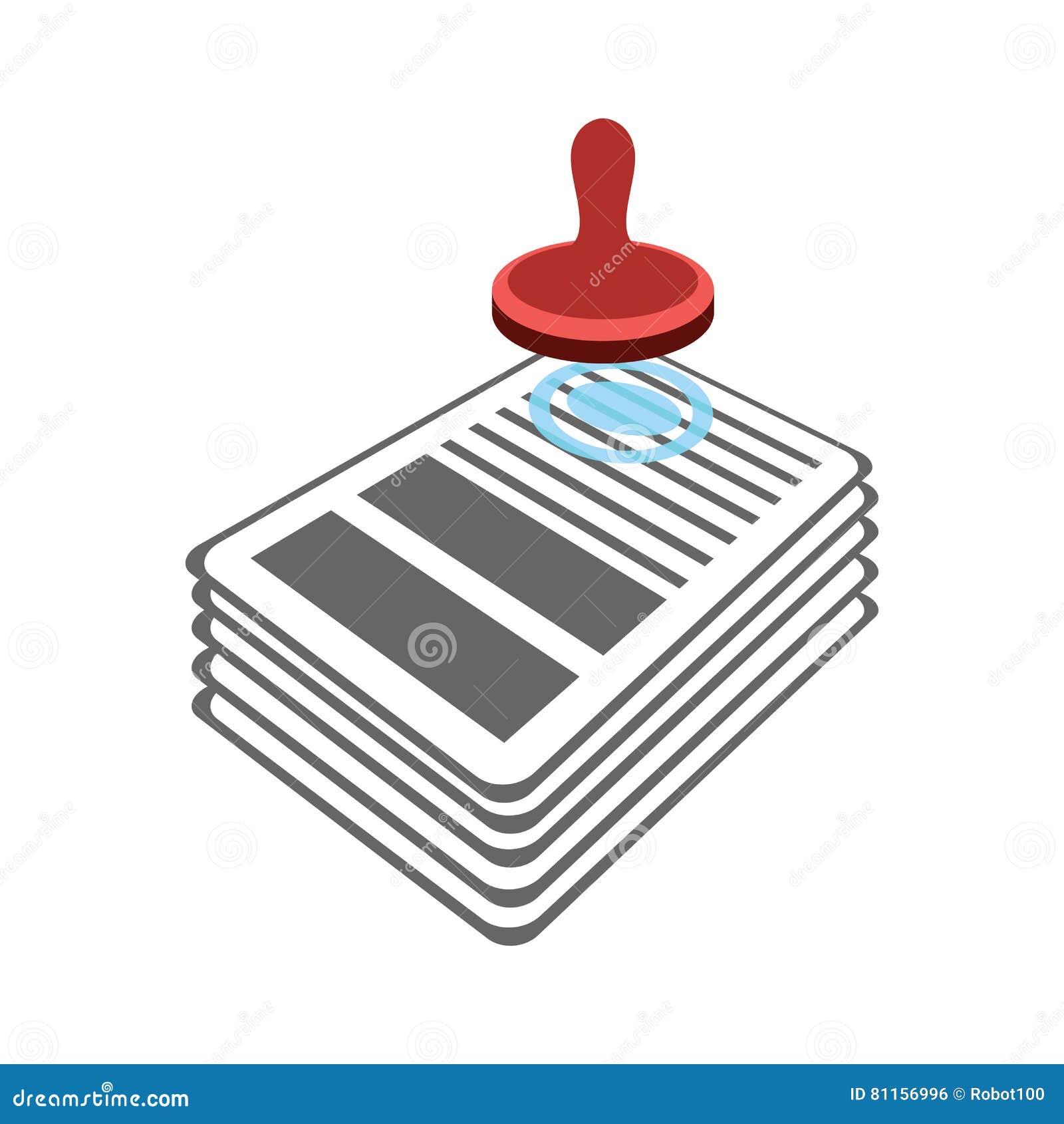 Stamp on Documents Icon. Punch Contract Stock Vector - Illustration of ...