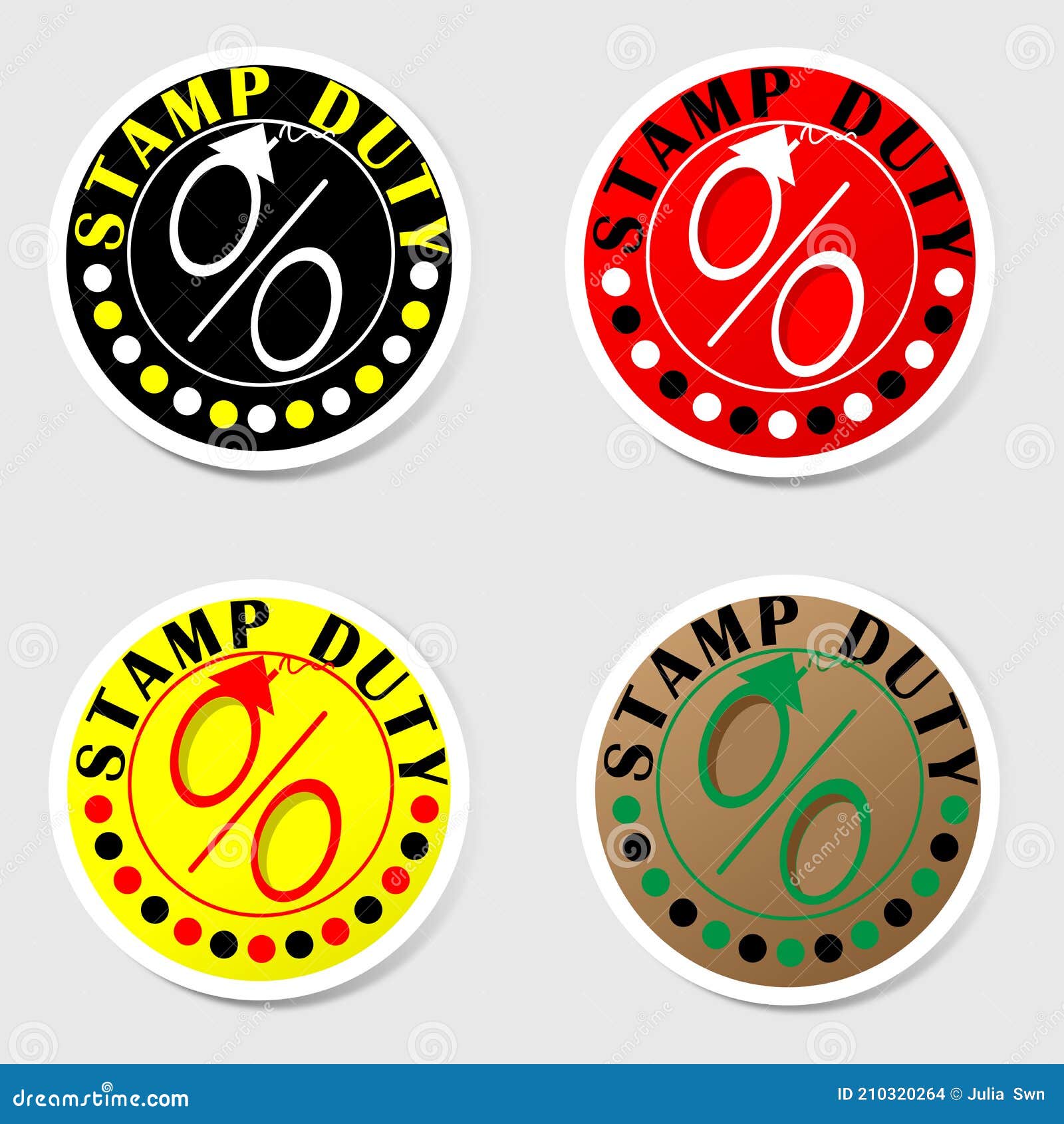 Stamp duty sticker set stock vector. Illustration of number - 210320264