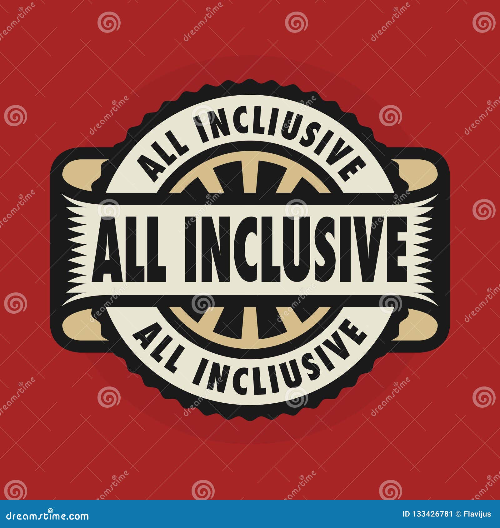 Stamp or Emblem with Text All Inclusive Stock Vector - Illustration of ...