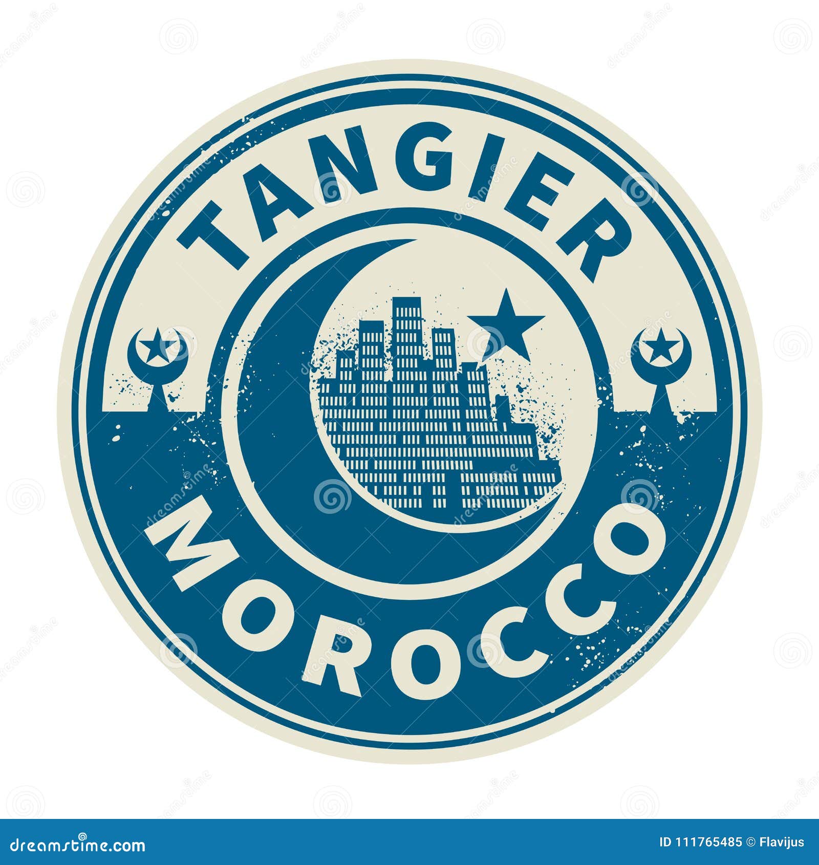 Stamp or Emblem with Text Tangier, Morocco Inside Stock Vector ...