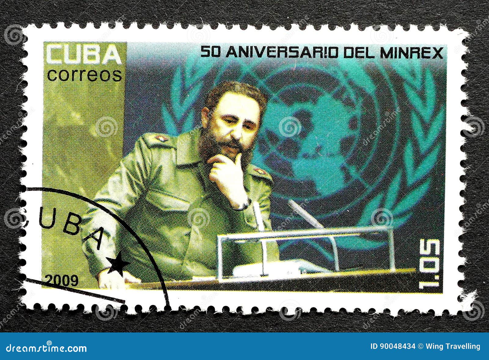 Stamp of Fidel Castro editorial stock image. Image of santa - 90048434
