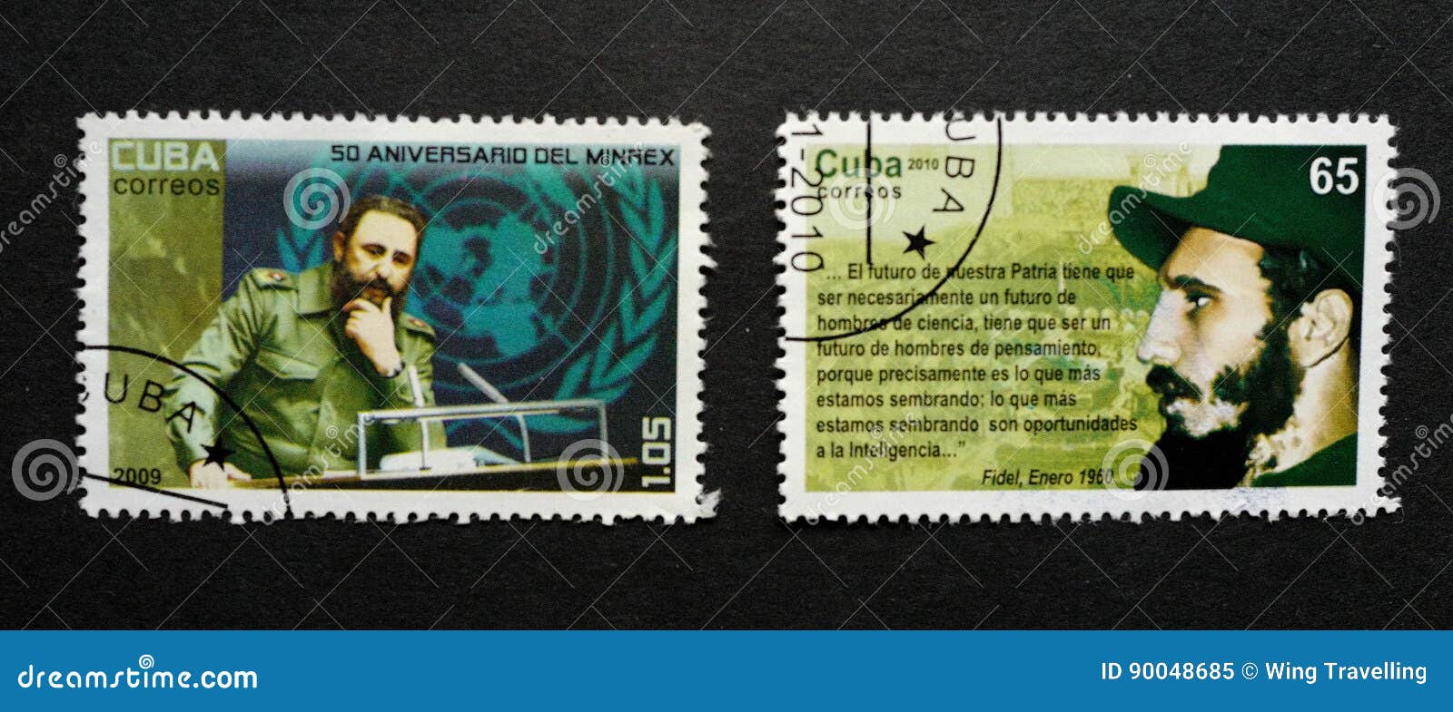 Stamp of Fidel Castro editorial image. Image of fighter - 90048685