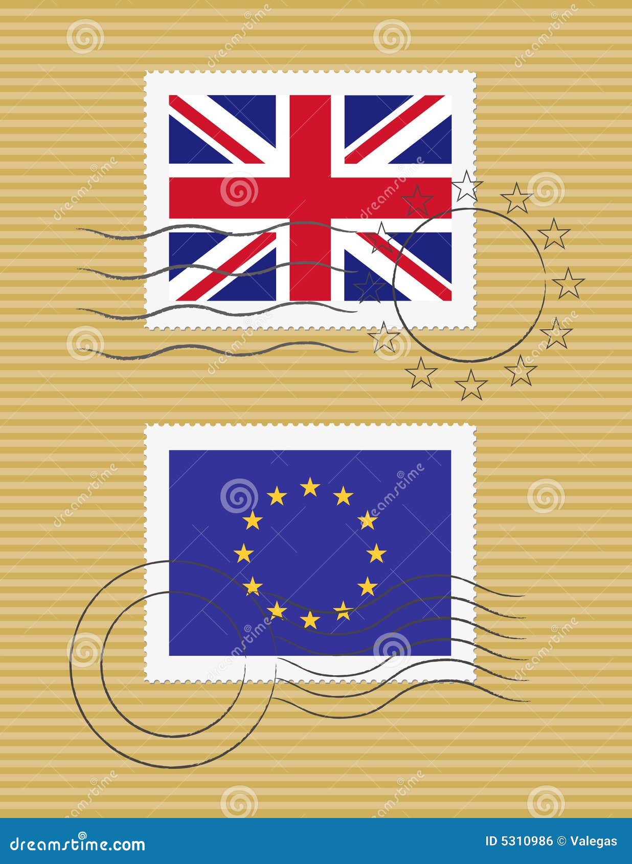 Stamp Flag of United Kingdom Stock Vector - Illustration of perforated ...